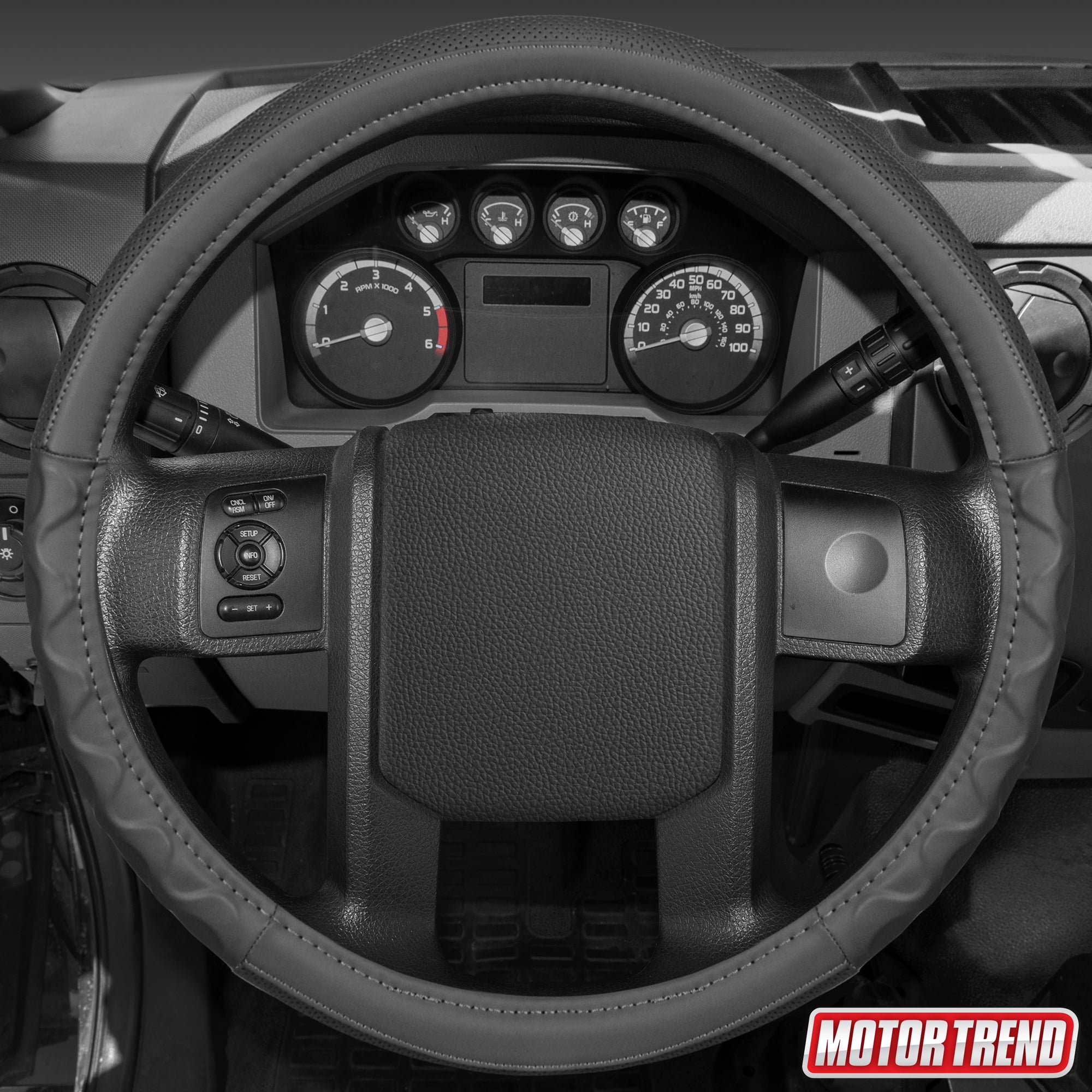 Motor Trend Ergonomic Leather Grip Steering Wheel Cover for Big Rigs ...
