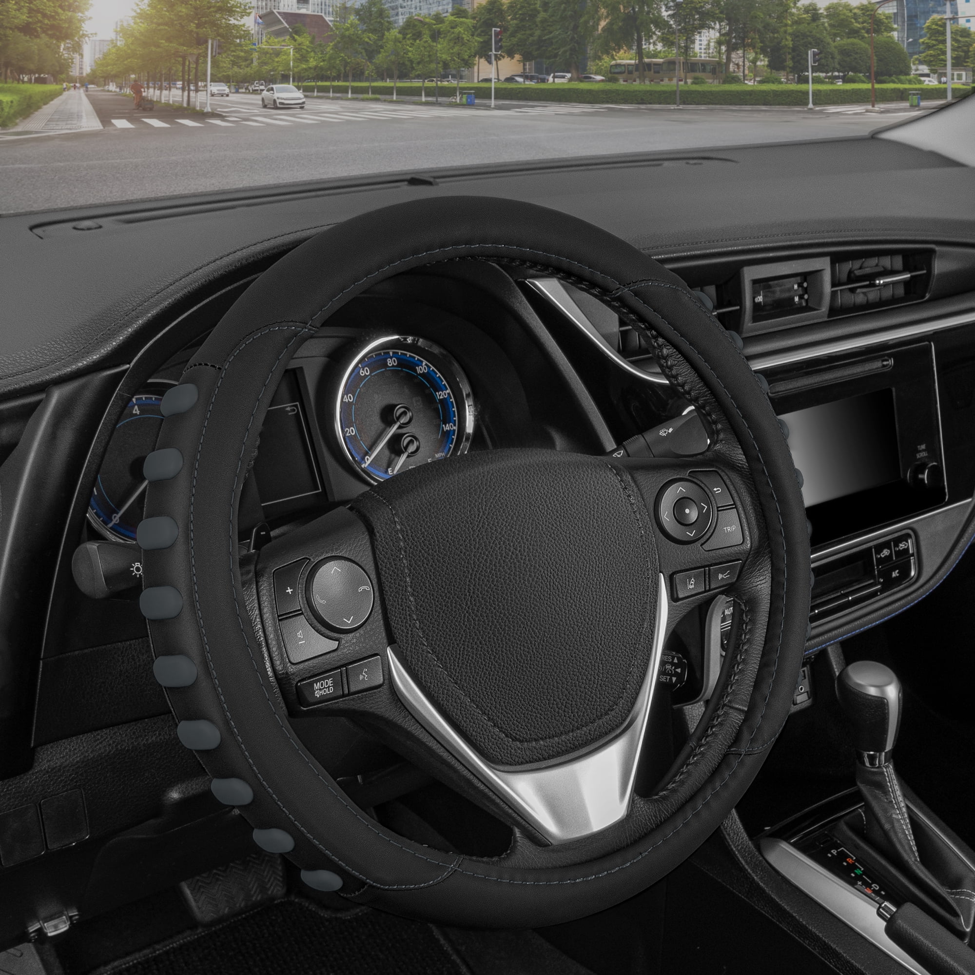 Motor Trend FlexGrip Steering Wheel Cover for Cars ‚ Standard 15 inch ...