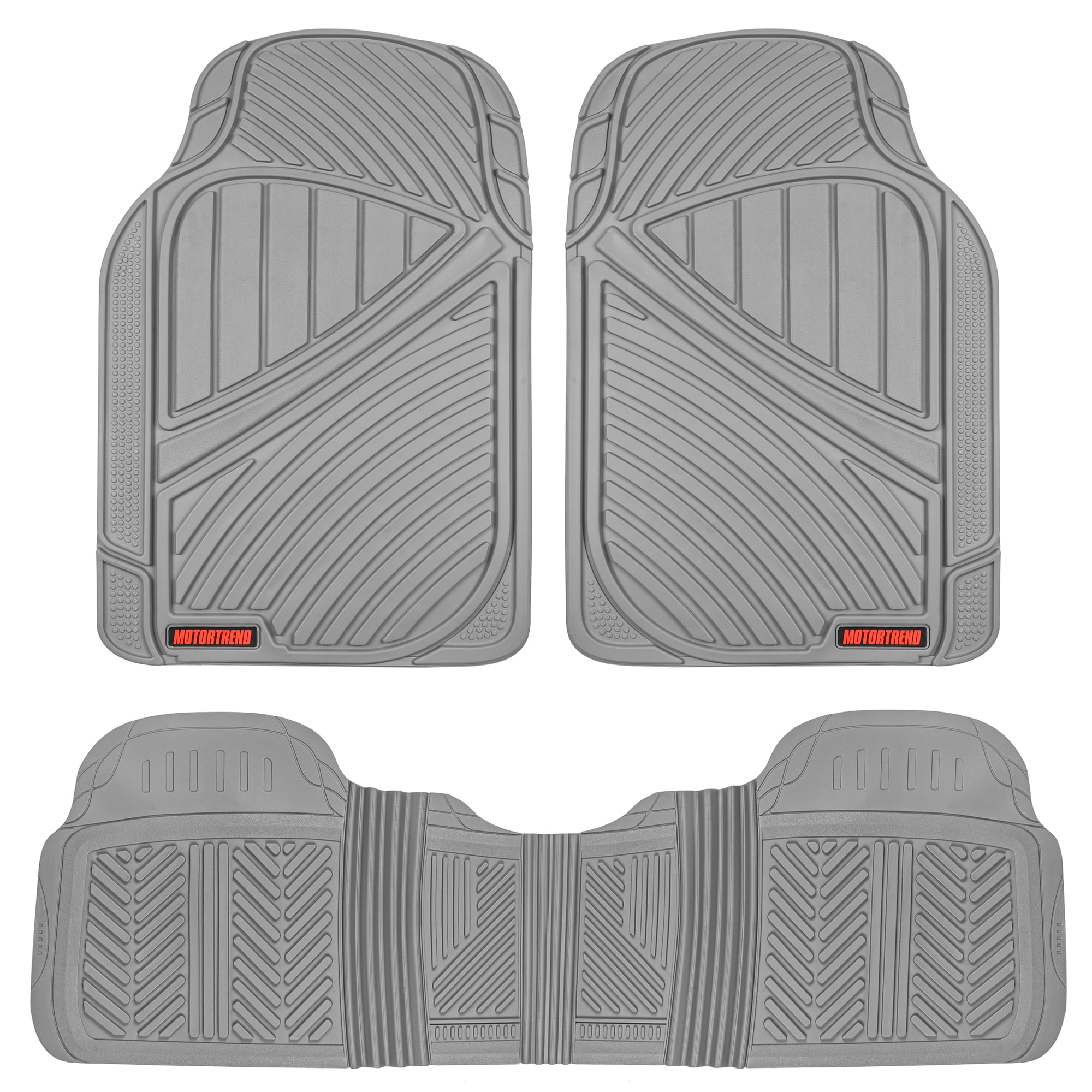 Motor Trend Heavy Duty Gray Rubber Car Mats, Universal Trim-to-Fit, All ...
