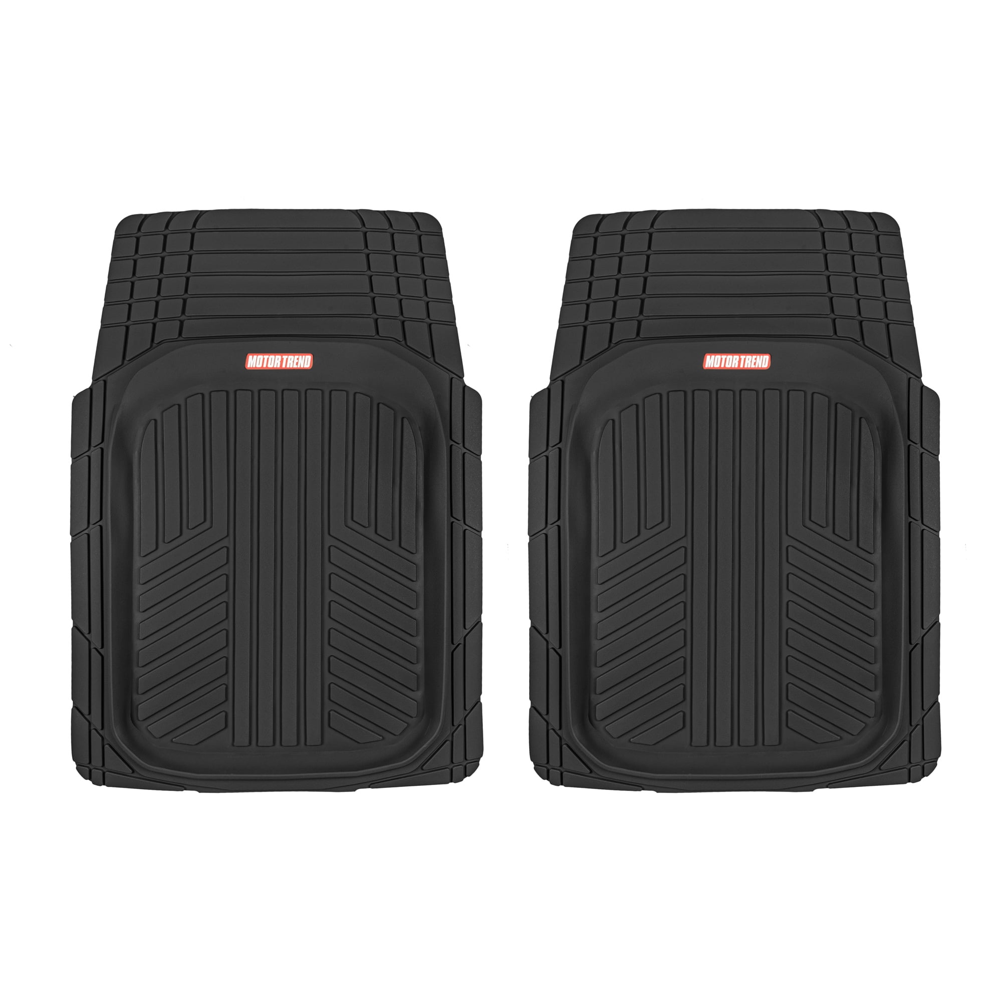 Motor Trend FlexTough Plus-2 Piece Front Car Floor Mats- Black Contour ...