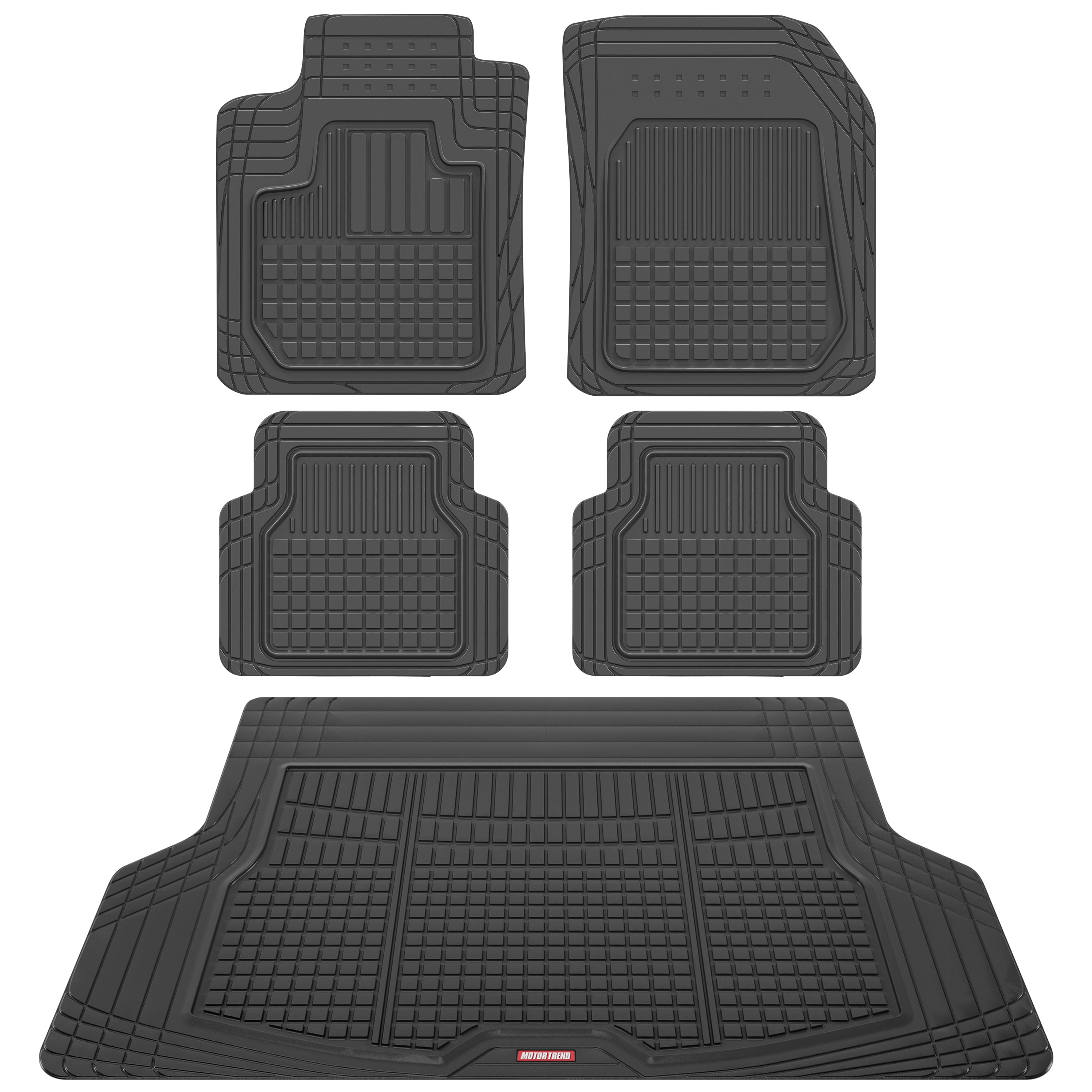 Motor Trend FlexTough Rubber Car Floor Mats with Cargo Trunk Liner ...