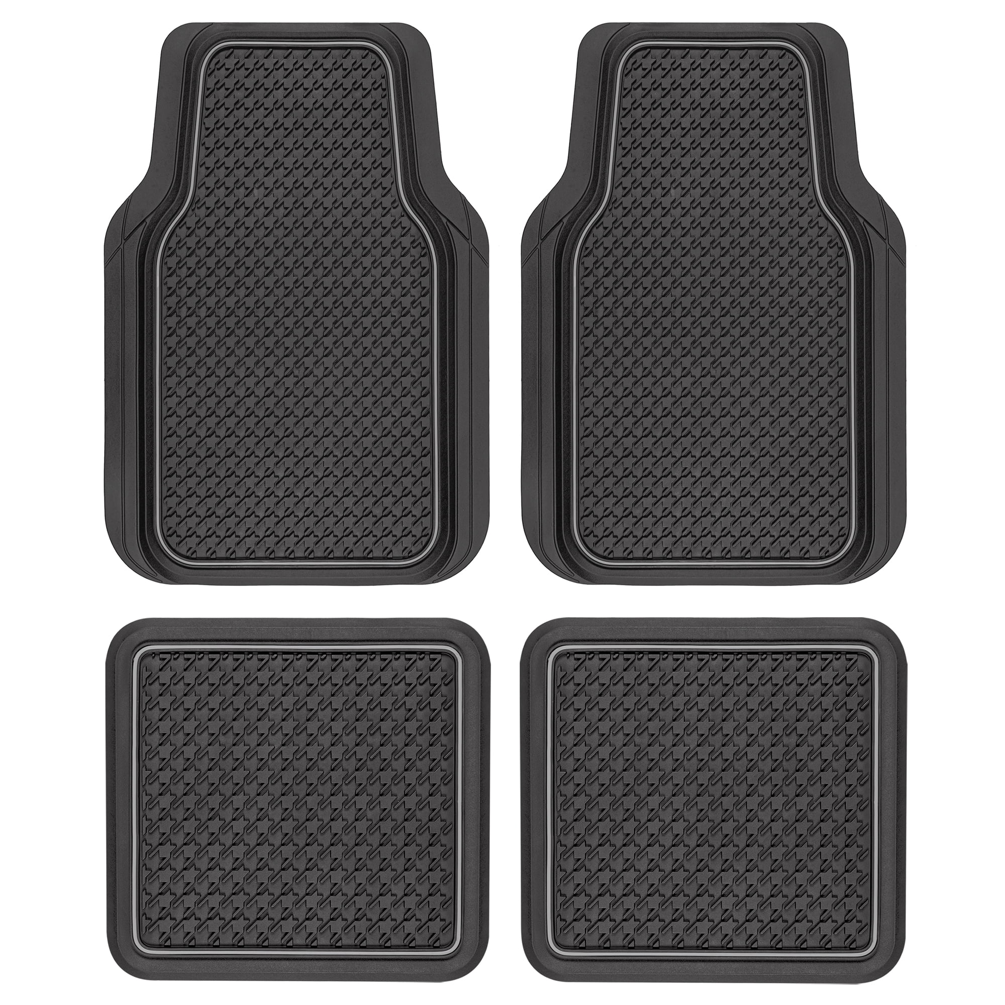 Motor Trend Houndstooth Design Rubber Car Floor Mats for Autos SUV ...