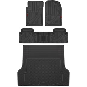 3-Piece All Weather Solid Rubber Car Floor Mats Set, Trimmable Front ...