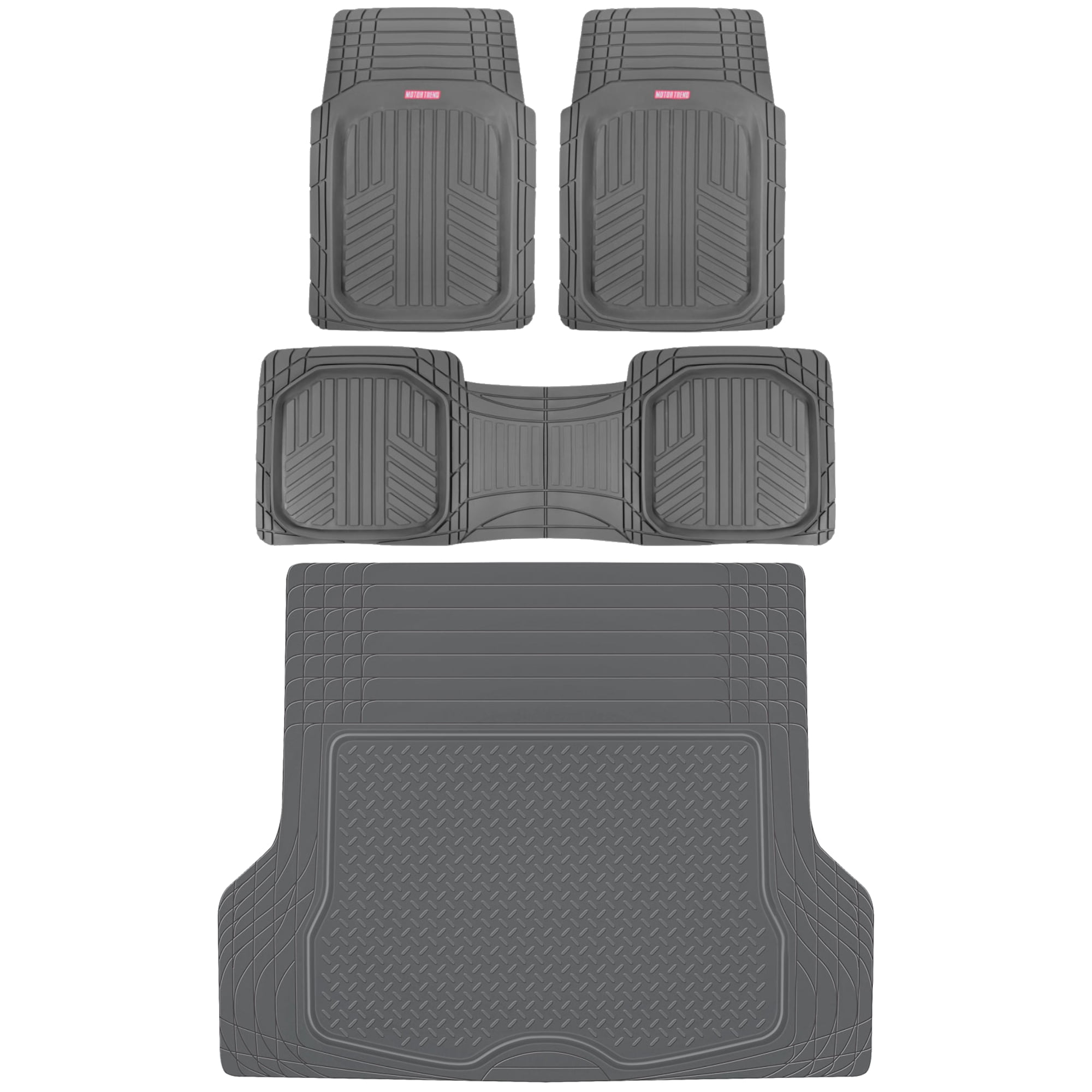 Motor Trend MT-933 Deep Dish FlexTough Rubber Car Floor Mats, Universal Front & Rear Combo Set ...