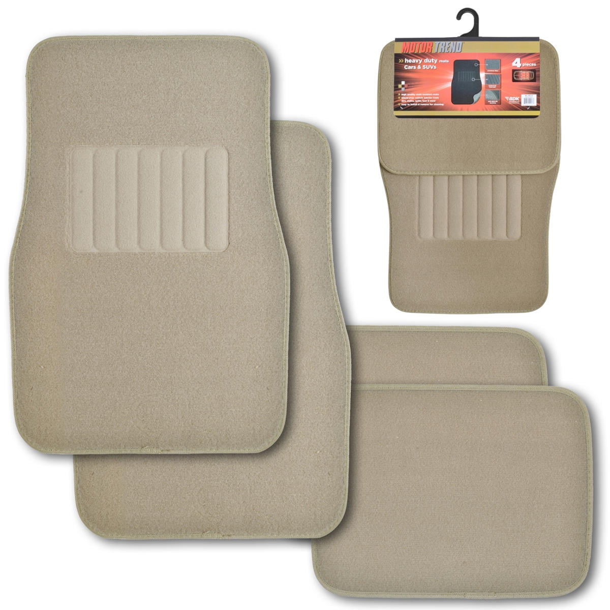 Motor Trend Premium Carpet Car Floor Mats - 4 Pieces Thick Carpet ...