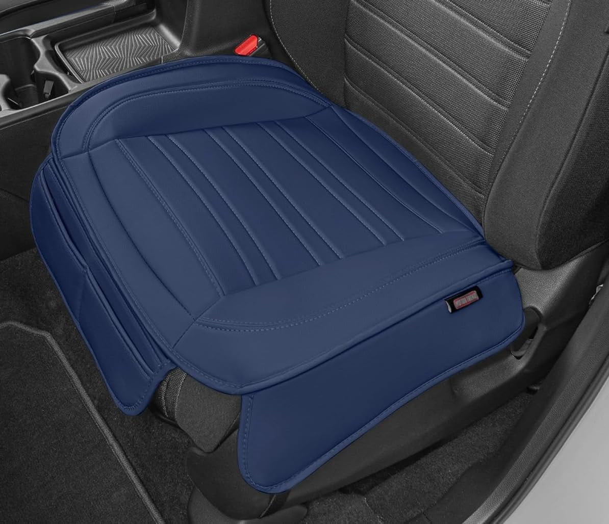 Motor Trend Faux Leather Front Seat Cover for Cars - (1) Blue Front Car ...