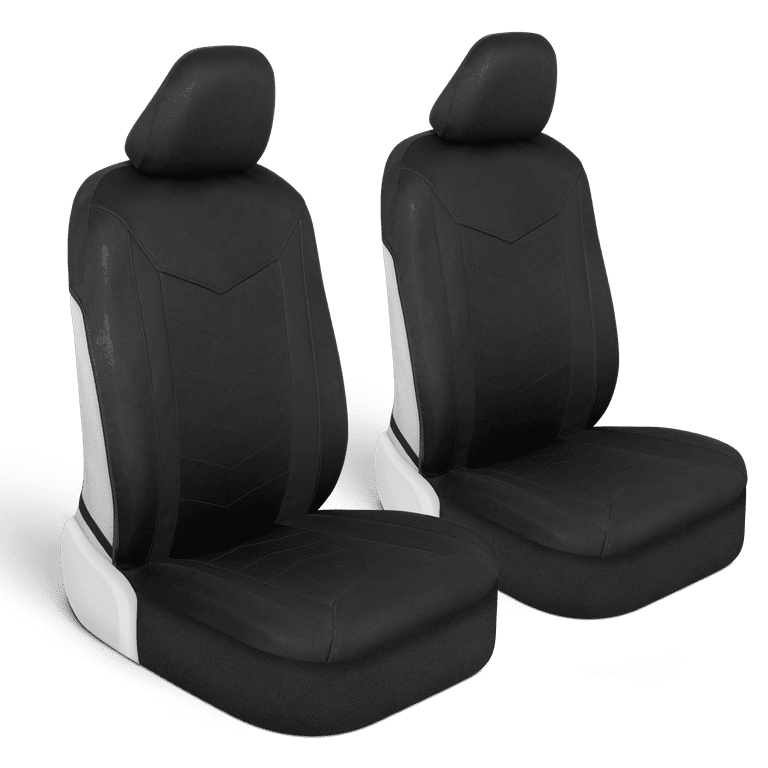Motor Trend Spillguard Seat Covers for Cars Trucks SUV Black Seat Covers with Waterproof Neoprene Lining Automotive Car Seat Covers for Front Seats