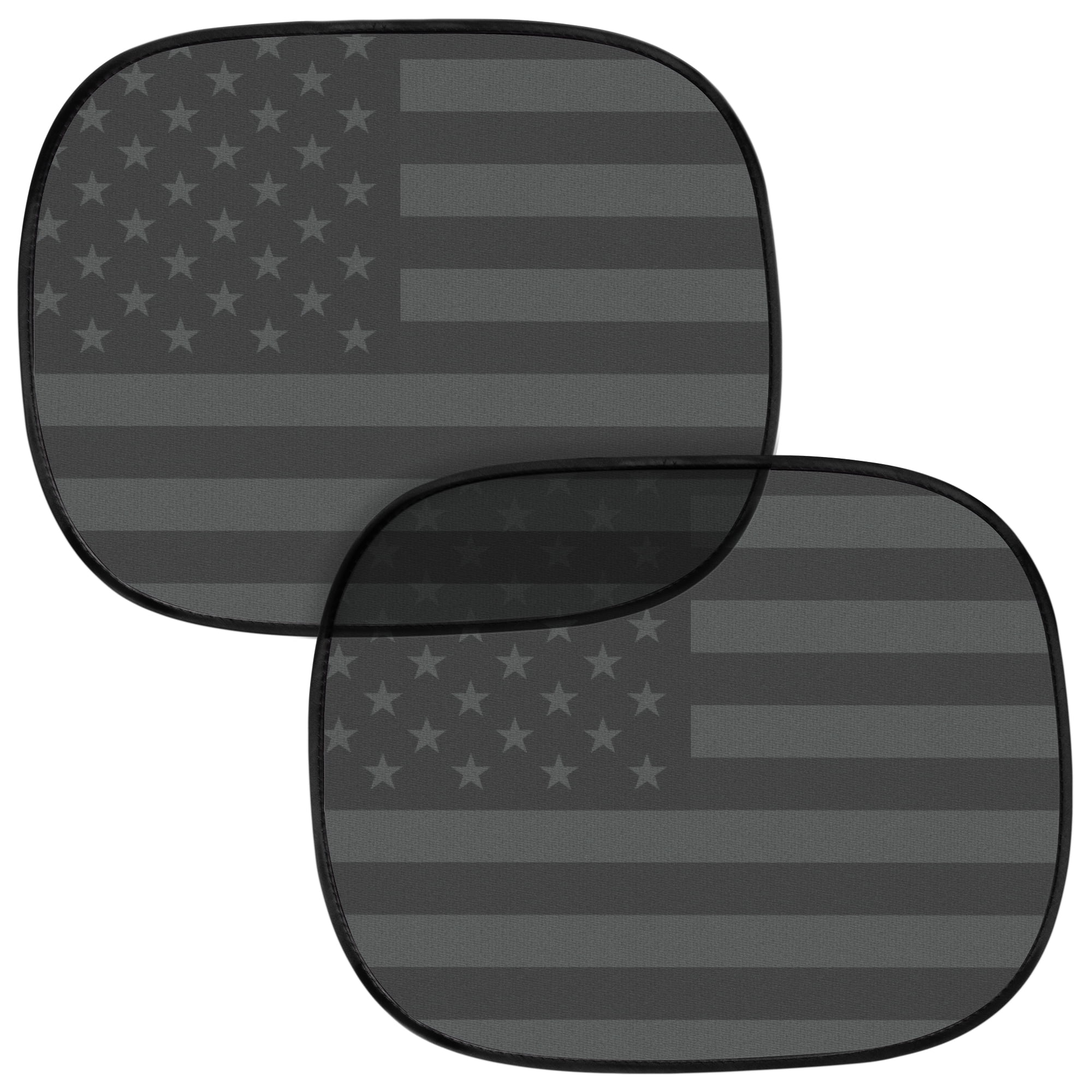 Motor Trend USA Black American Flag Car Window Shades, 2-Pack (18” x 14 ...