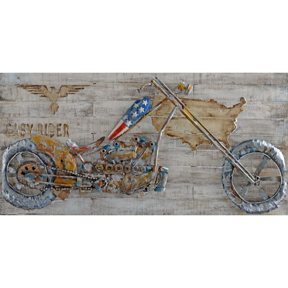 Urban Port Wall Decor Motorcycle Sculpture, Metal Motor Bike Art on ...