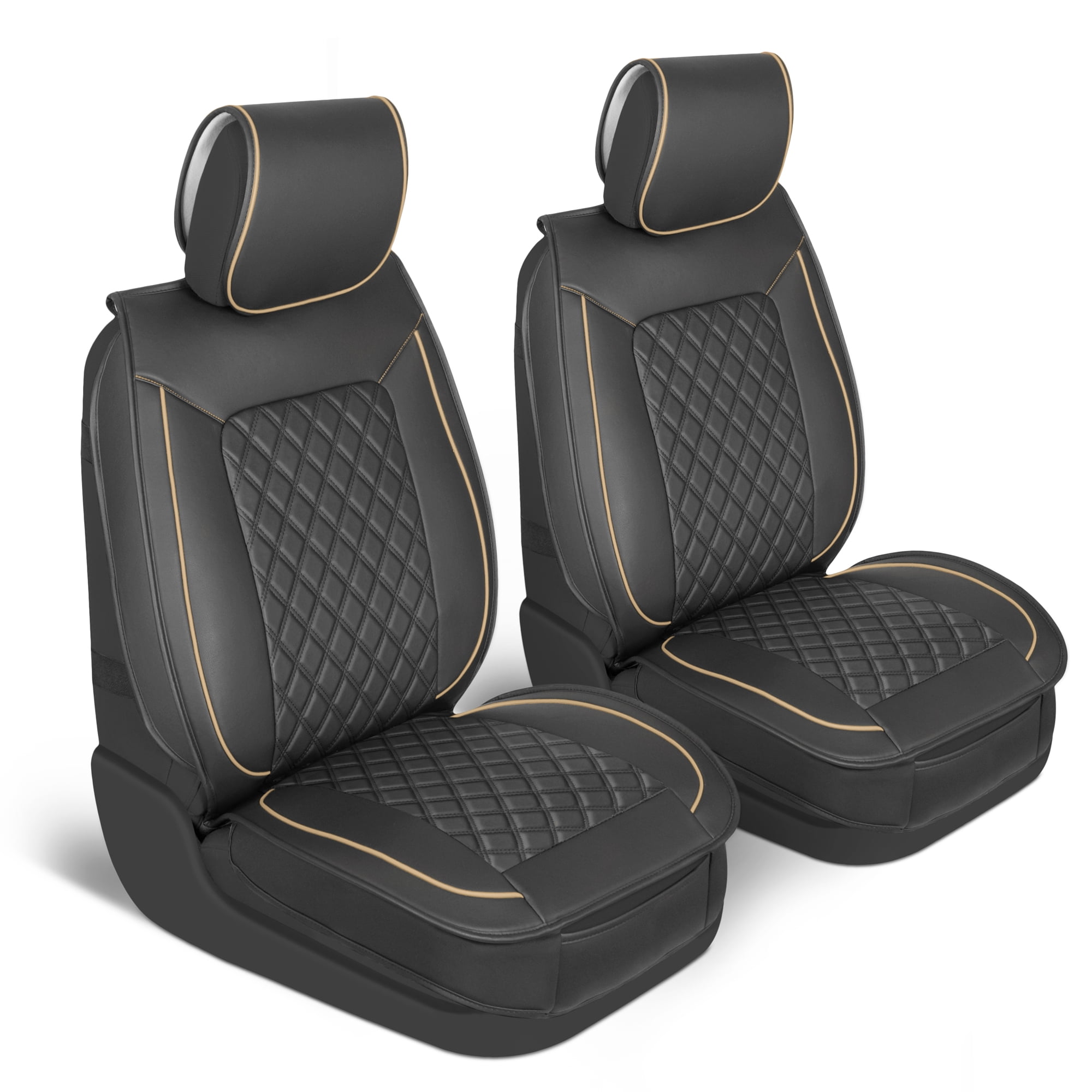 MotorBox Car Seat Covers Prestige Edition Faux Leather Black & Beige ...