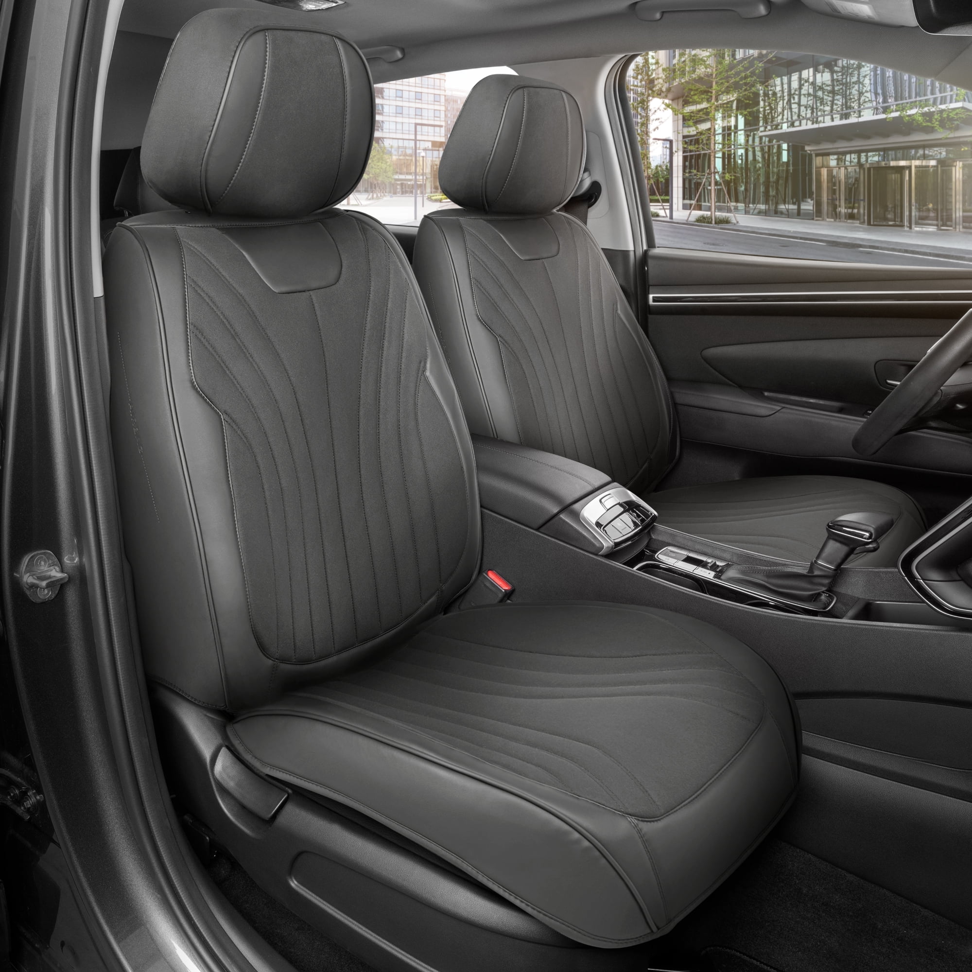 MotorBox Elite Edition Faux Leather & Suede Seat Covers for Cars ...