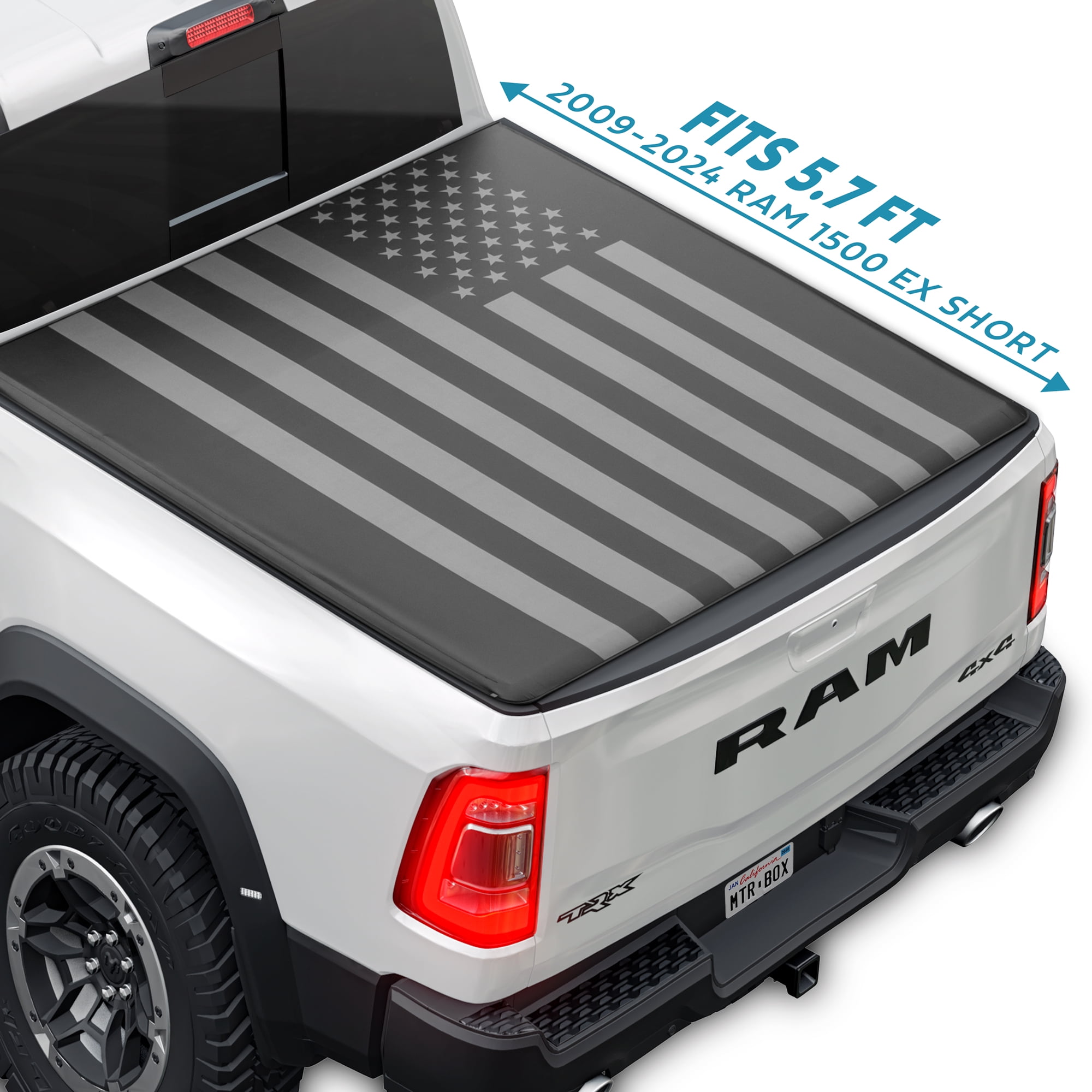 MotorBox Soft Tri-Fold Truck Tonneau Cover for Ram 1500 (2009-2024 ...