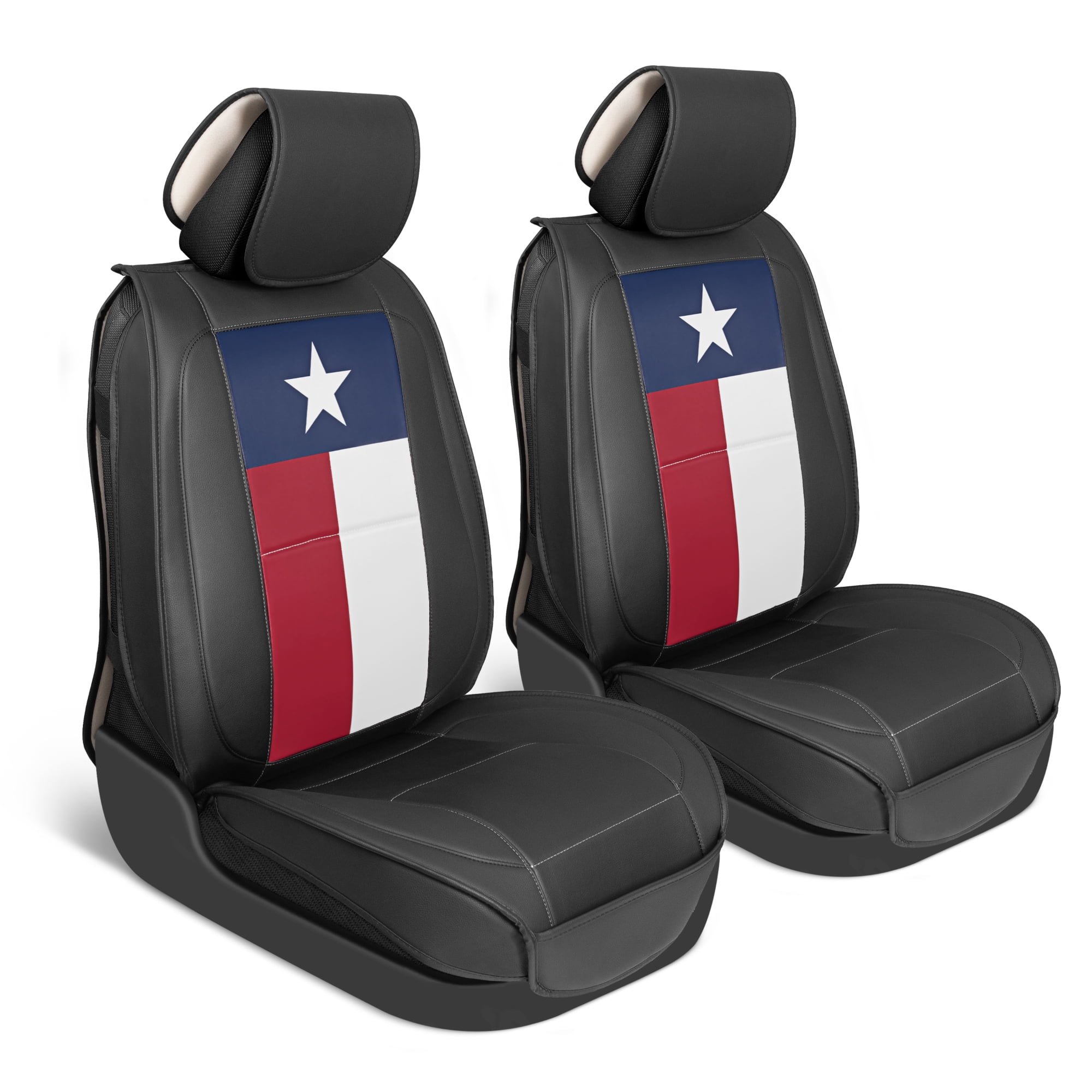 MotorBox Texas Edition Faux Leather Black & Flag Seat Covers for Car ...