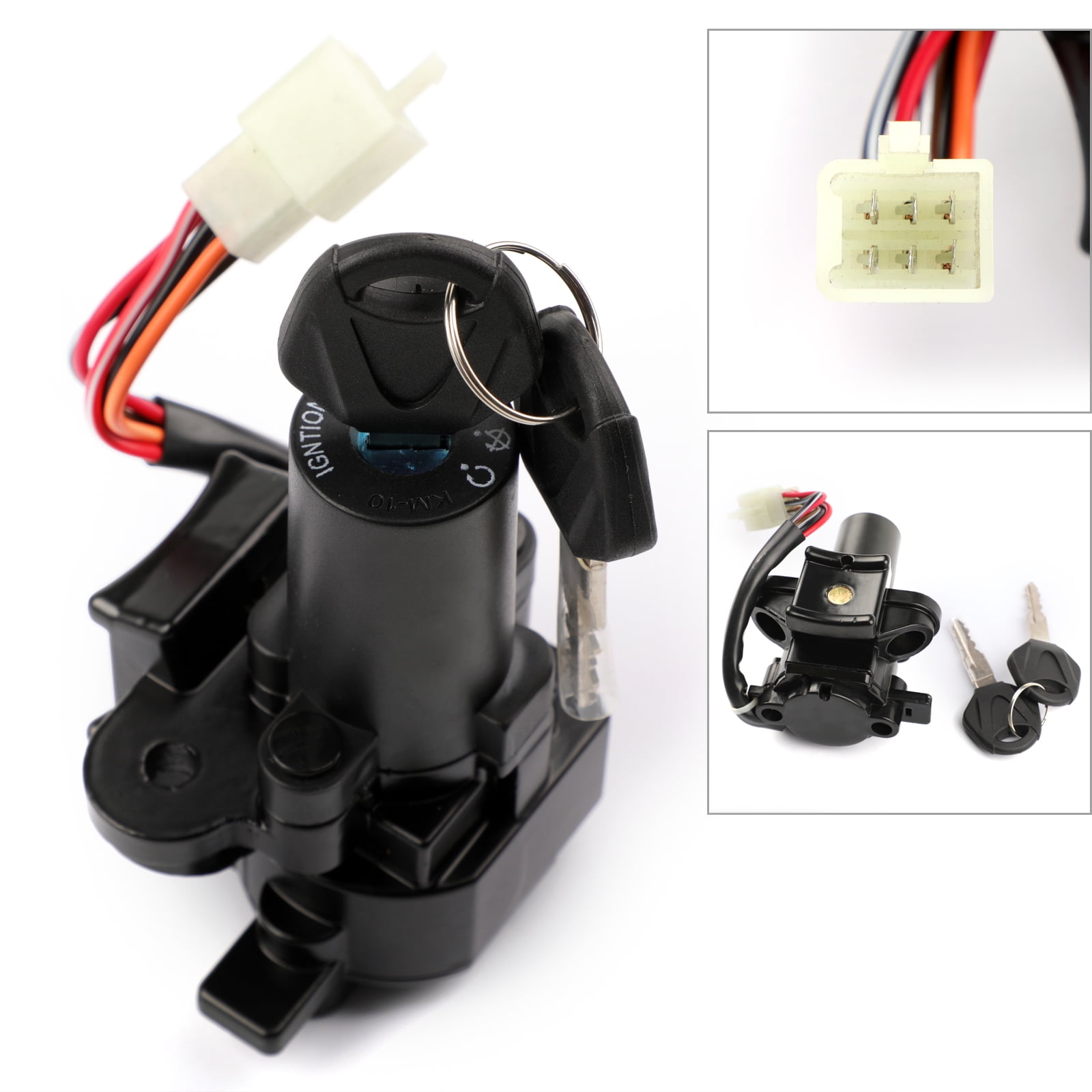 MotorGenic Ignition Switch Lock Keys For Kawasaki KL110 KSR PRO 13-14 ...