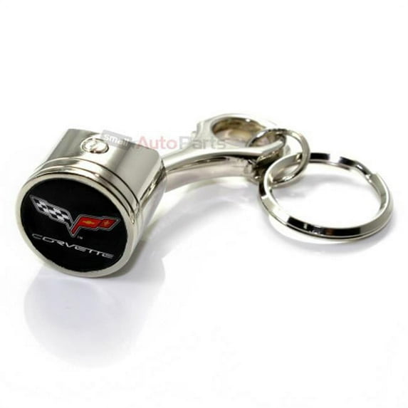 MotorHead Products Piston Shape Key Chain - Corvette C6 Black Logo ...