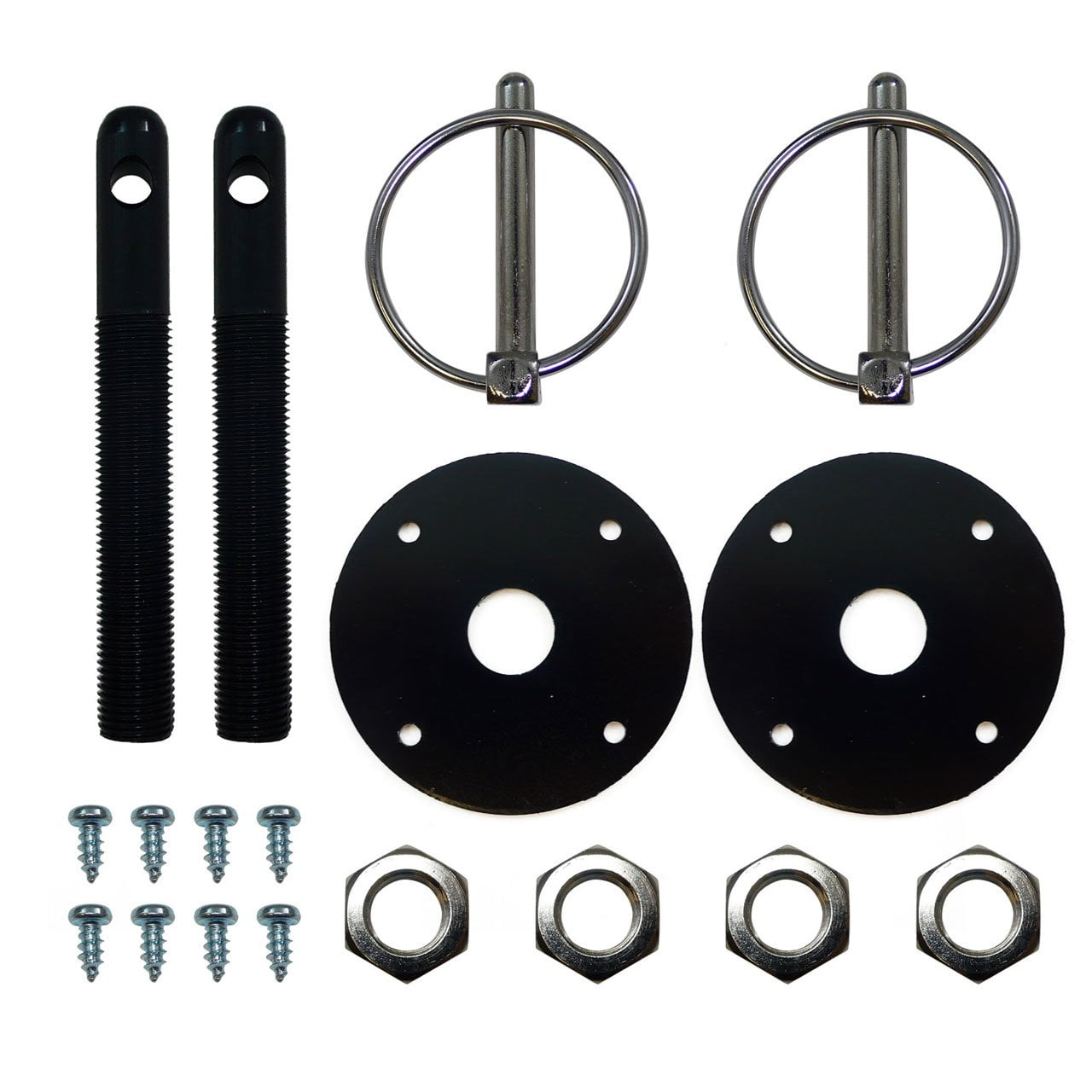 MotorNets Aluminum Universal Hood RRF12 pin set kit Chrome Hardware ...
