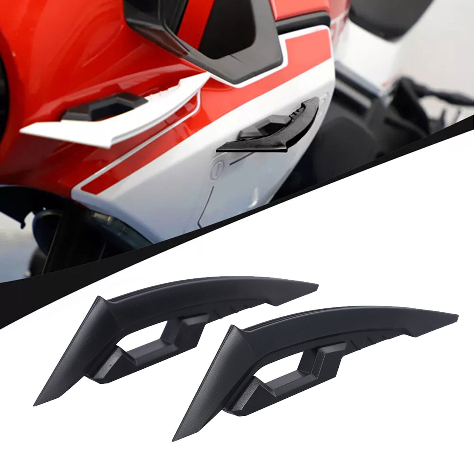 Black Motorcycle Winglet Aerodynamic Spoiler Wing Adhesive Decoration ...