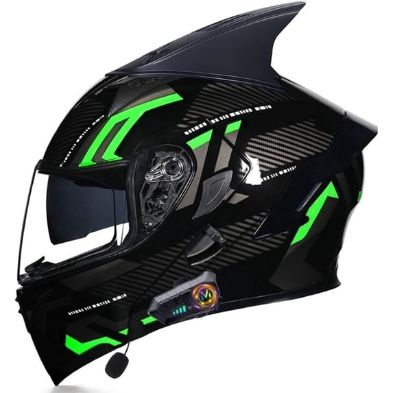 Motorbike Helmets Bluetooth Flip up Modular High Strength Shell ...