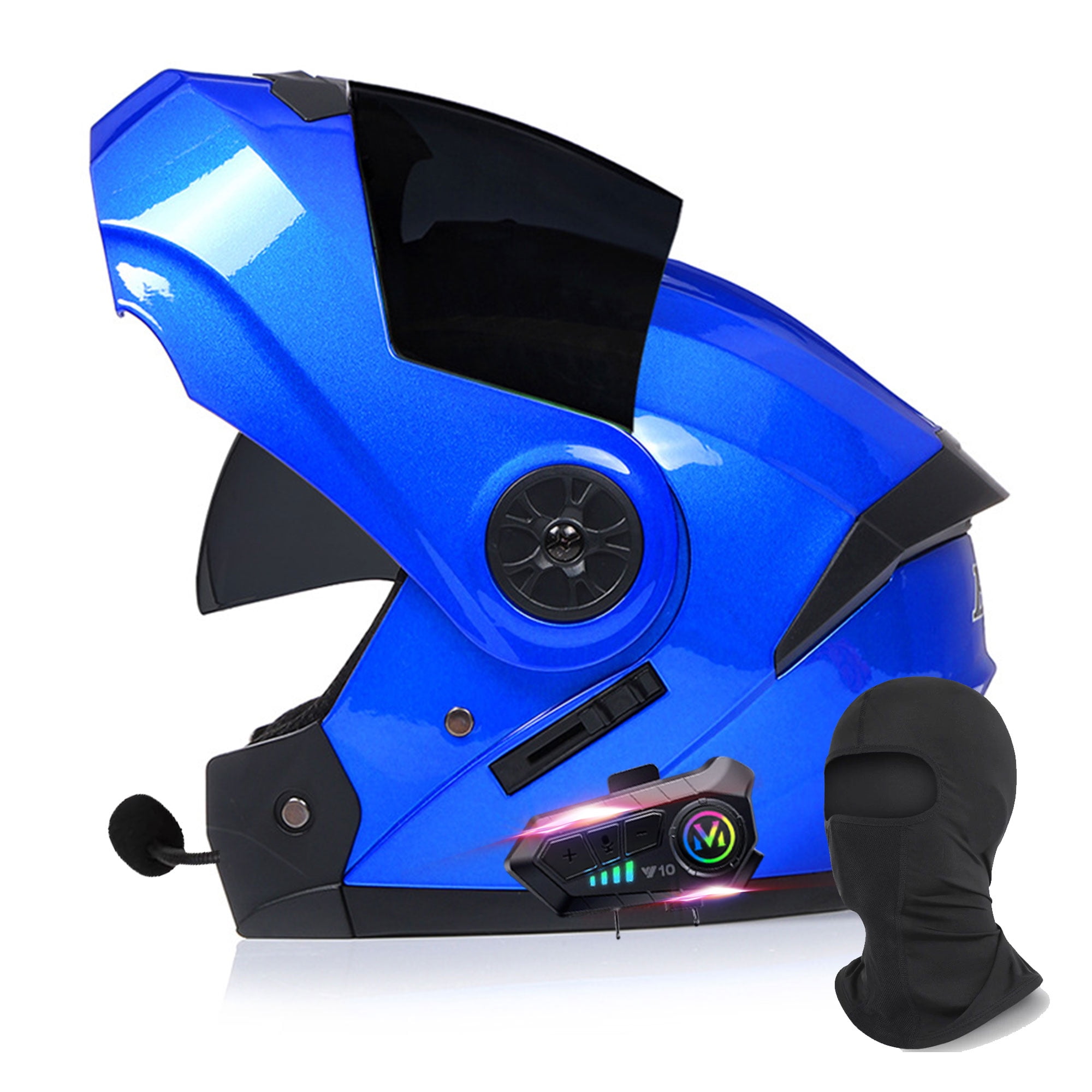 Motorbike Helmets Bluetooth Flip up Modular High Strength Shell ...