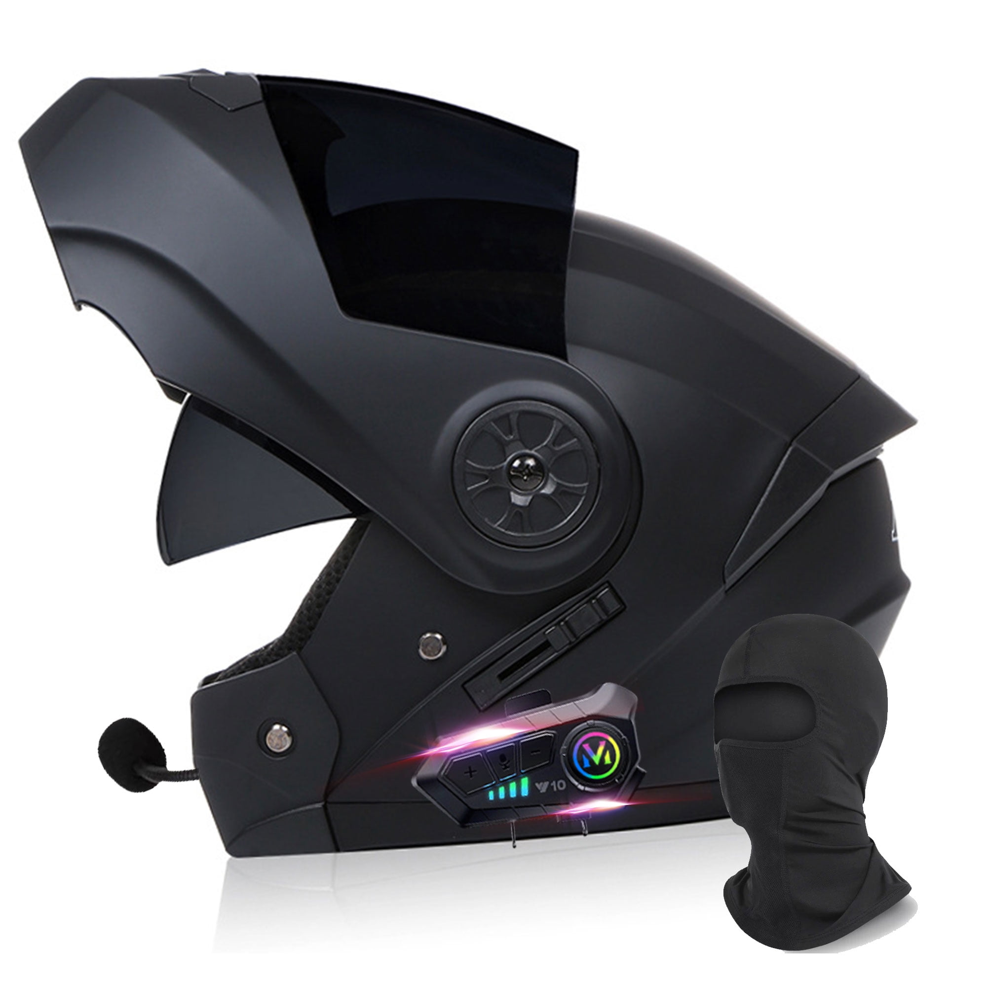 Motorbike Helmets Bluetooth Flip up Modular High Strength Shell ...