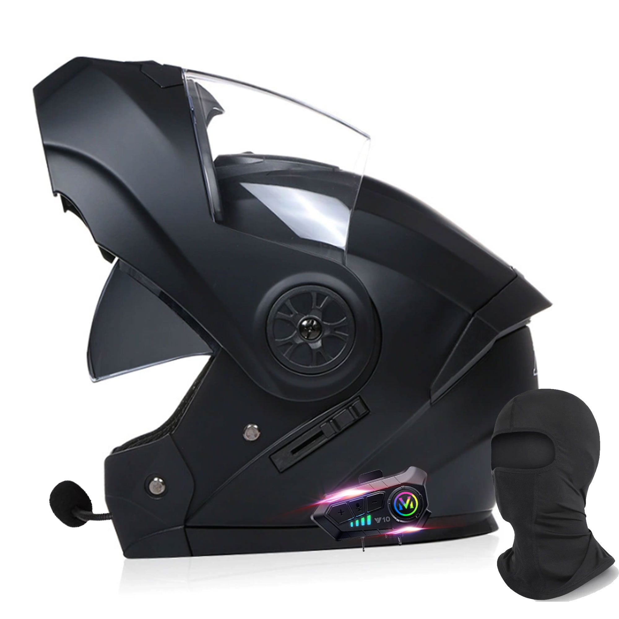 Motorbike Helmets Bluetooth Flip up Modular High Strength Shell ...