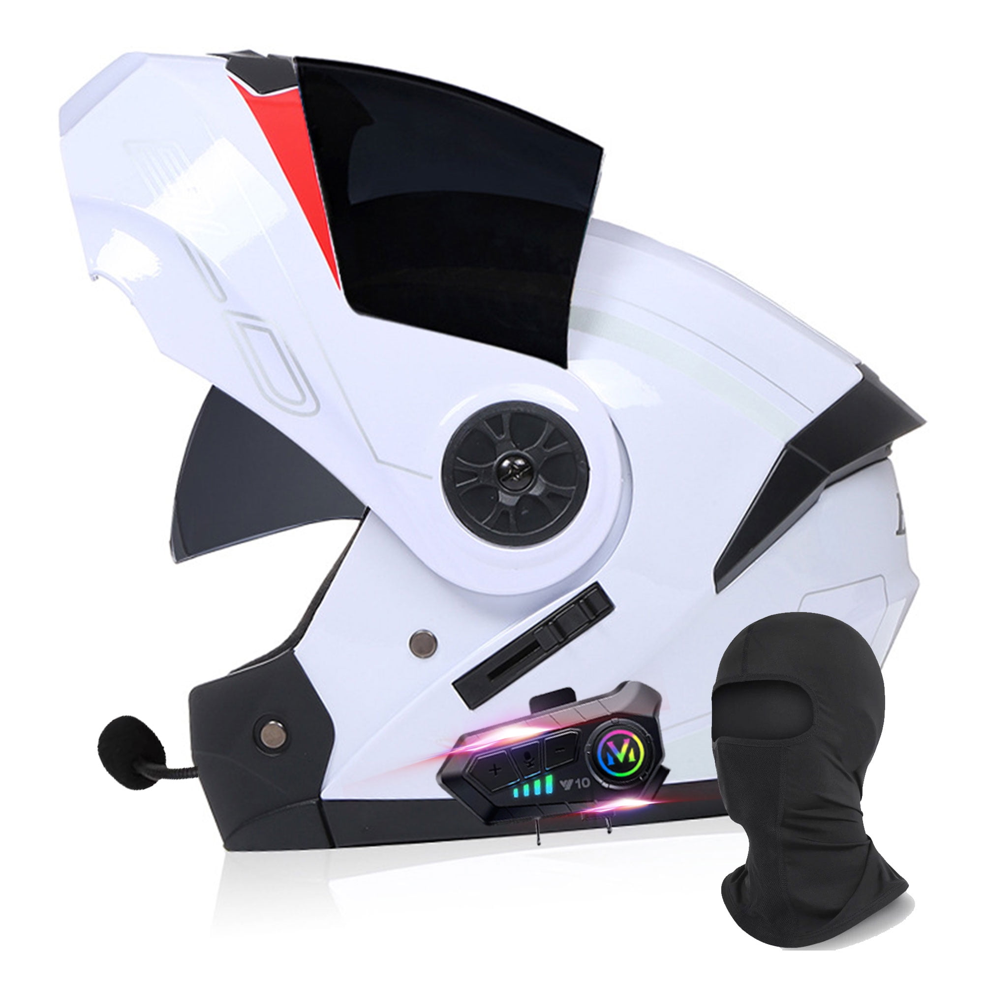 Motorbike Helmets Bluetooth Flip up Modular High Strength Shell ...