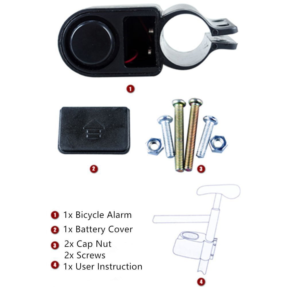 Motorbike Moped Cycling Alarm Bike Alarm Lock Sound Loud Folded Bike ...