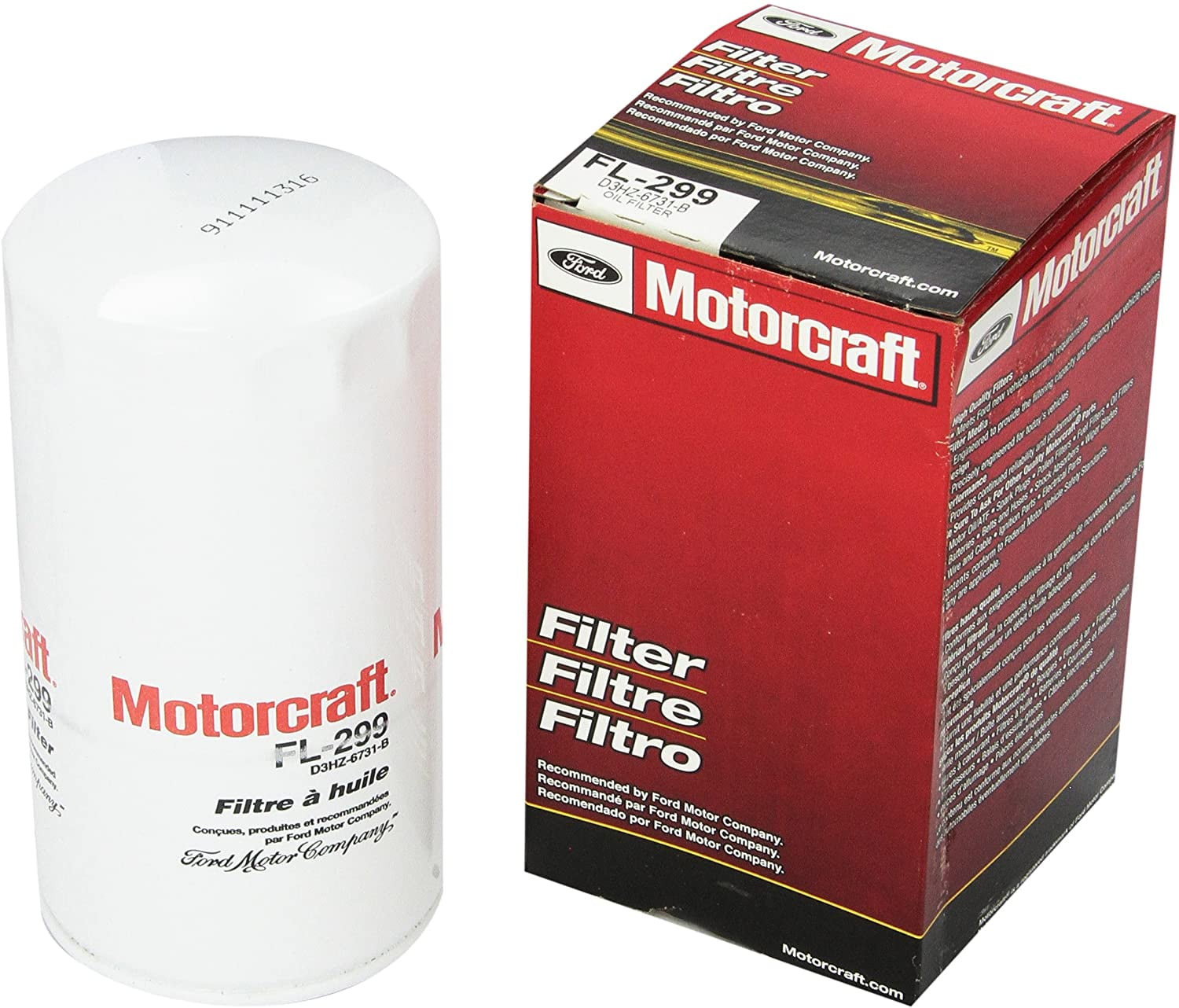 Motorcraft, Engine Oil Filter, FL-299, Vehicle Specific - Walmart.com