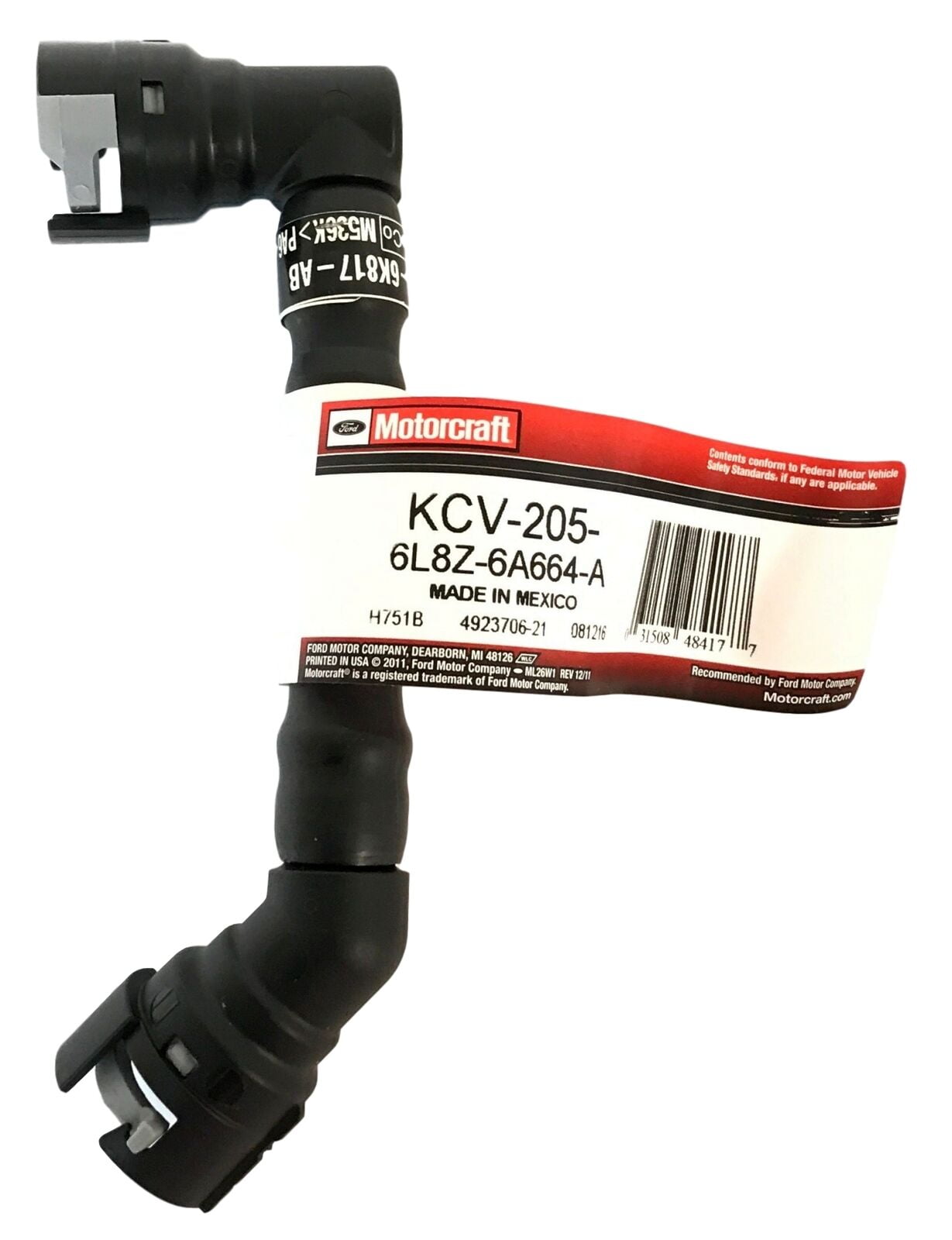 Motorcraft PCV Valve Hose KCV-205 Fits select: 2006-2008 FORD ESCAPE ...