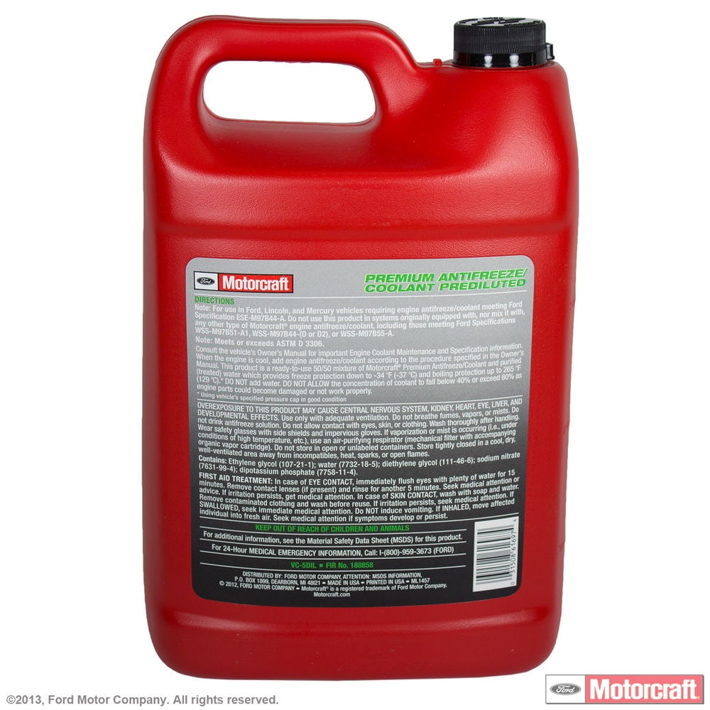 Motorcraft VC-5DIL Premium Diluted Antifreeze / Coolant - Gallon ...