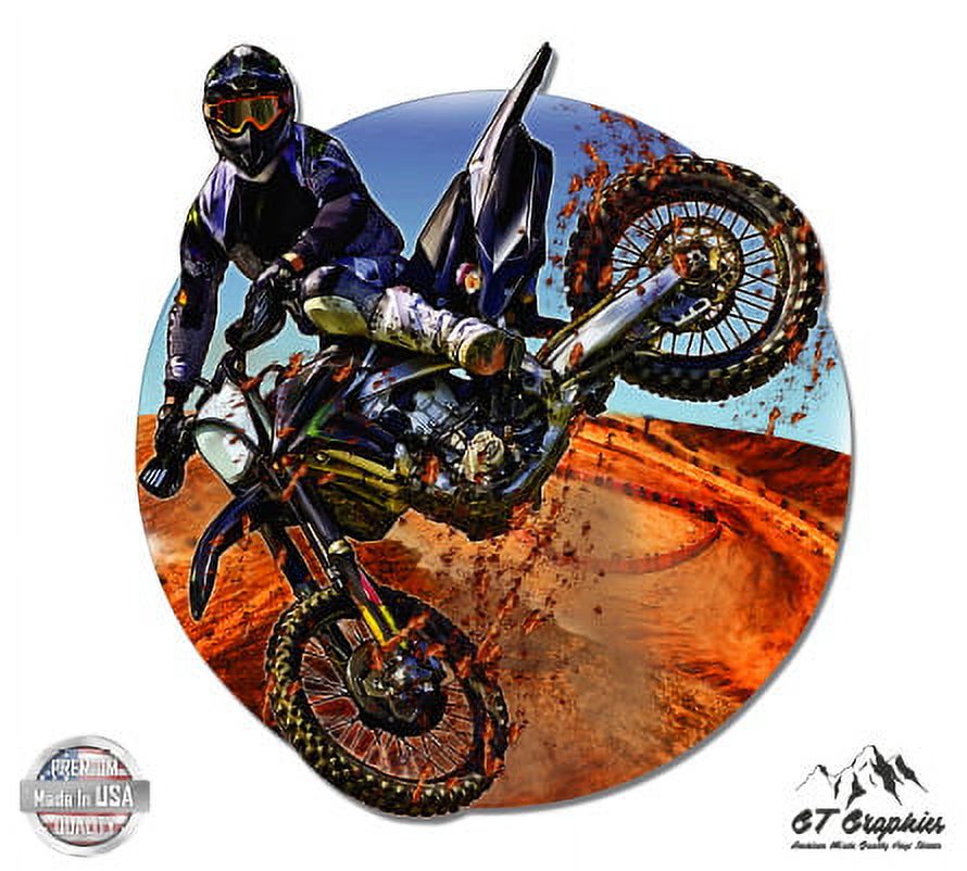 Motorcross Dirt Bike - 12" Vinyl Sticker Waterproof Decal - Walmart.com