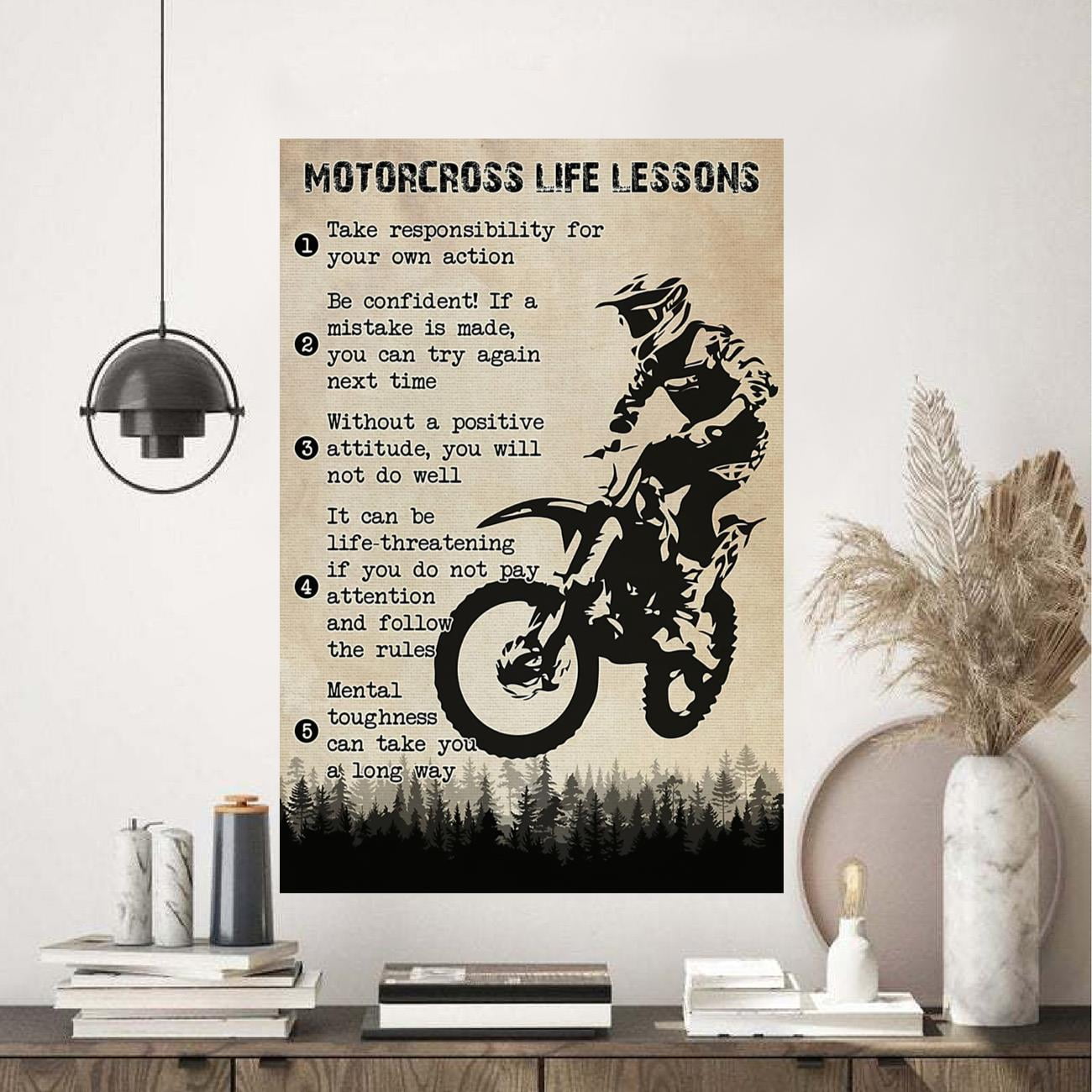 Motorcross Life Lessons Knowledge Poster Motorcycle Poster gift for ...