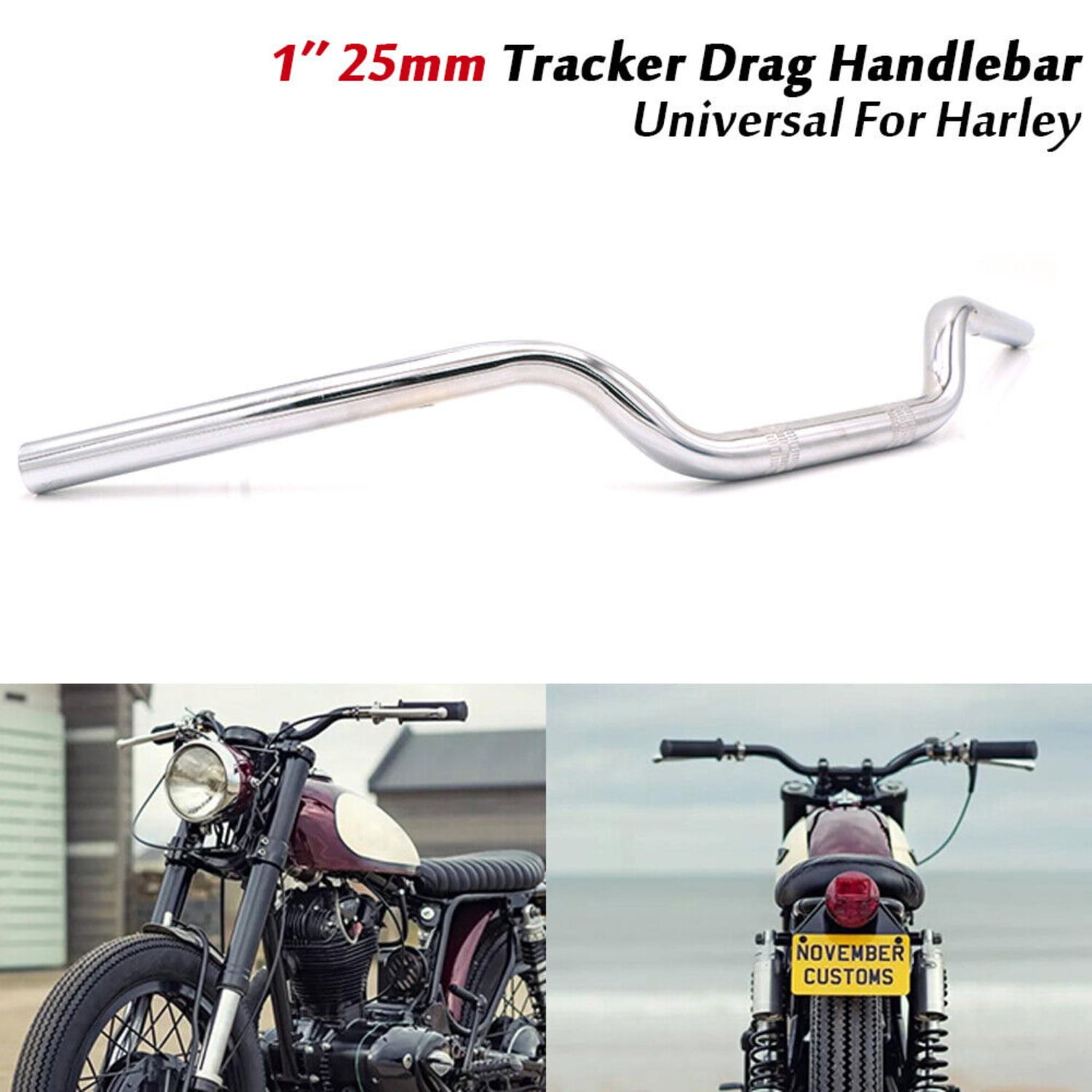 Motorcycle 1 inch 25mm tracker with handlebars Compatible with Chopper ...