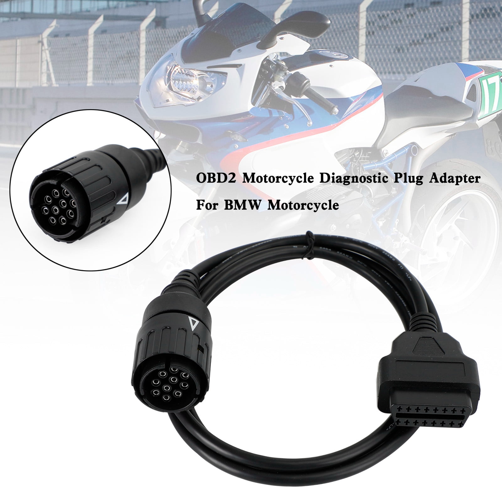 Motorcycle 10 Pin To 16Pin For BMW OBD2 Cable Connector Diagnostic ...