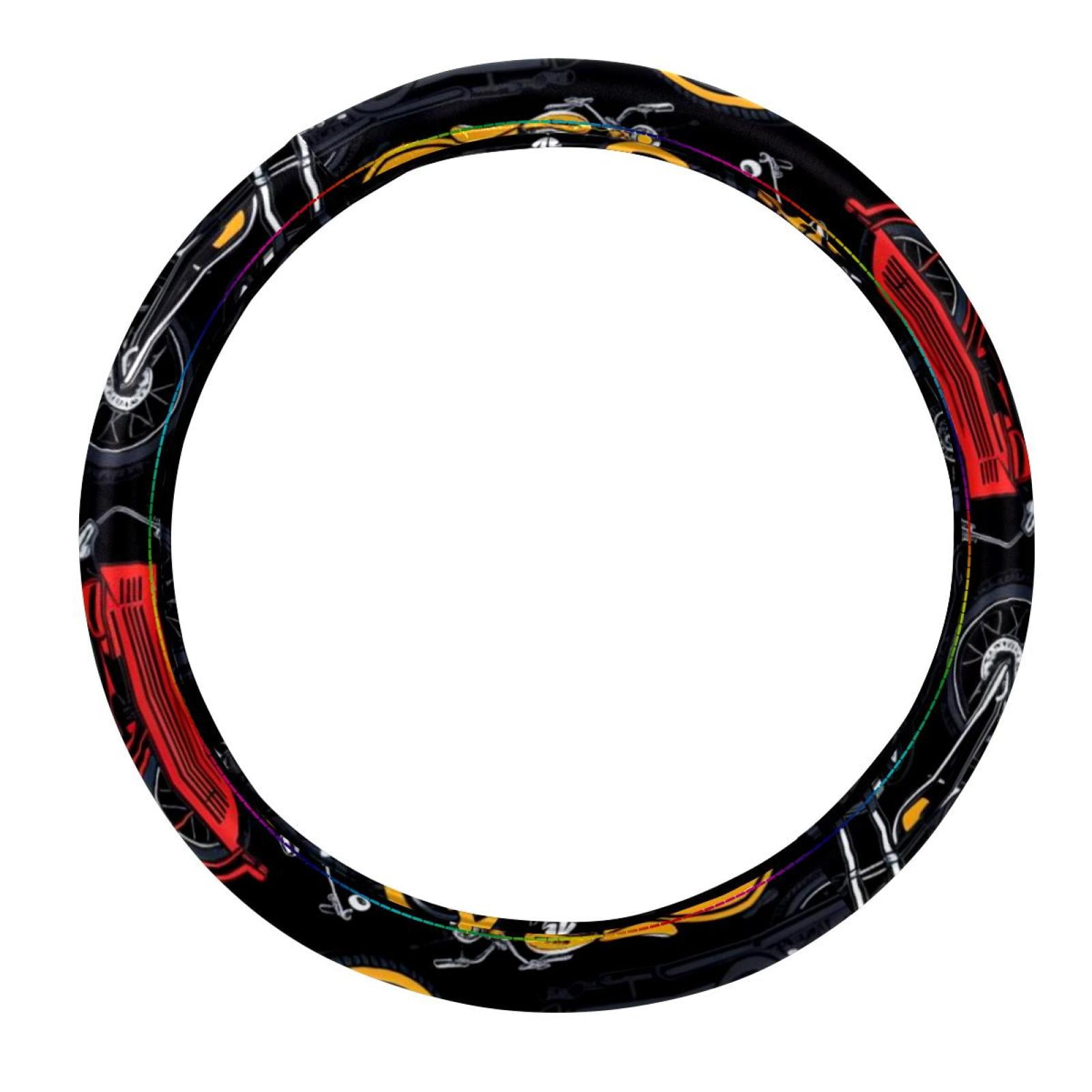 Motorcycle 14.5 Inch Printing PVC Leather Car Wheel Cover Steering ...