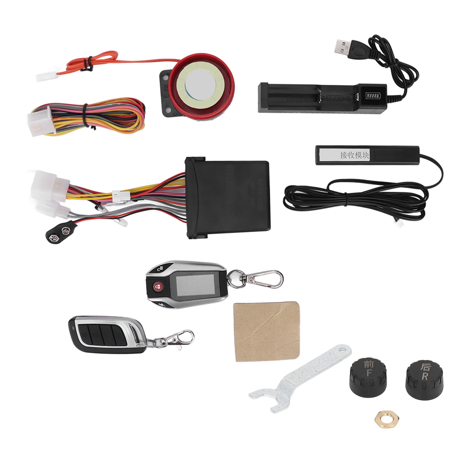 Motorcycle 2 Way Alarm System LCD Display with PKE 12V Multifunction ...