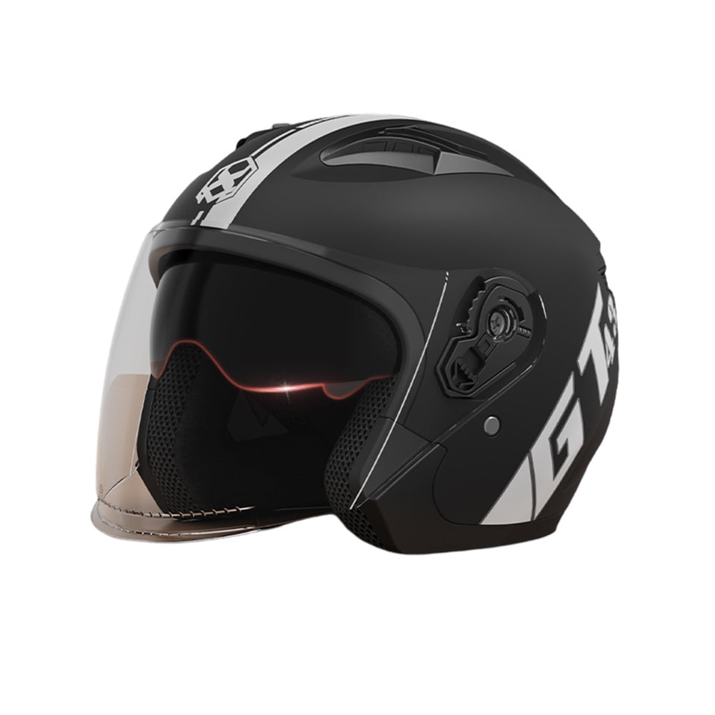 Motorcycle 3/4 Half Helmet With Dual Lens, Sun Visor And Wind Shield ...