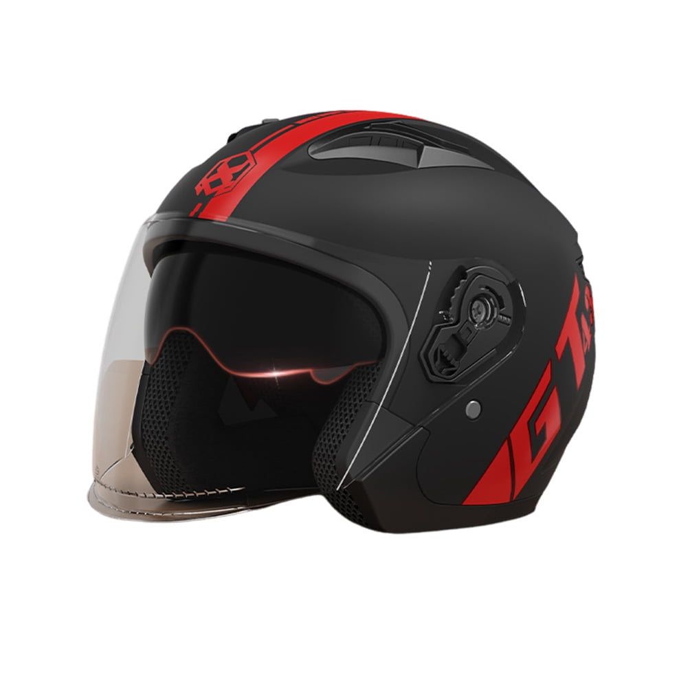 Motorcycle 3/4 Half Helmet With Dual Lens, Sun Visor And Wind Shield ...