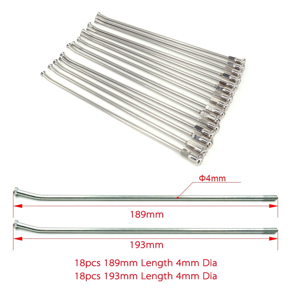 Motorcycle 36 Pcs 21" Front 18" 19" Rear Wheel Steel Spokes Nipples For ...