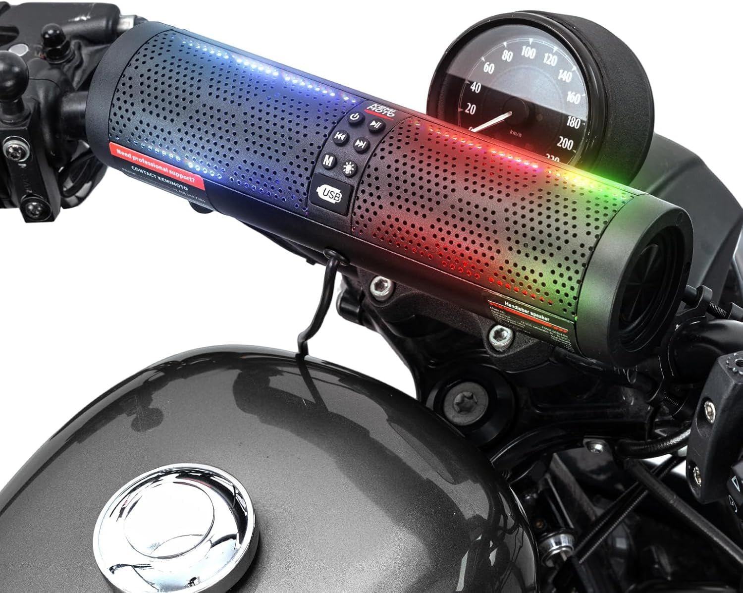 KEMIMOTO Motorcycle 4 Speakers Bluetooth Waterproof Sound Bar System ...