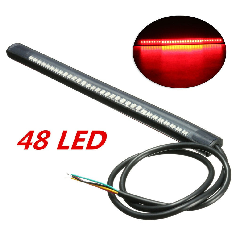 Motorcycle 48LED Light Strip Rear Tail Brake Stop Turn Signal Lights ...
