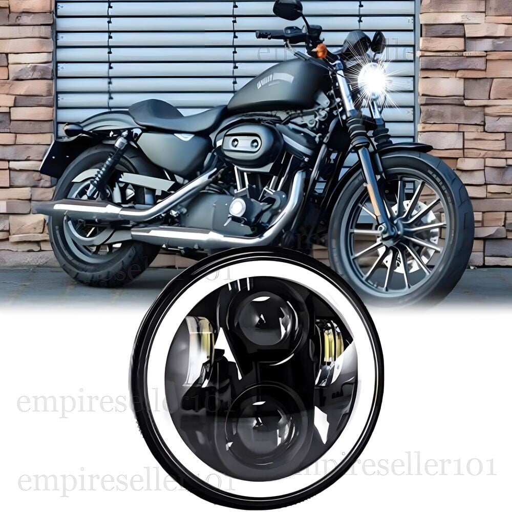Motorcycle 5.75" 5 3/4 LED Headlight Projector For Dyna Sportster ...