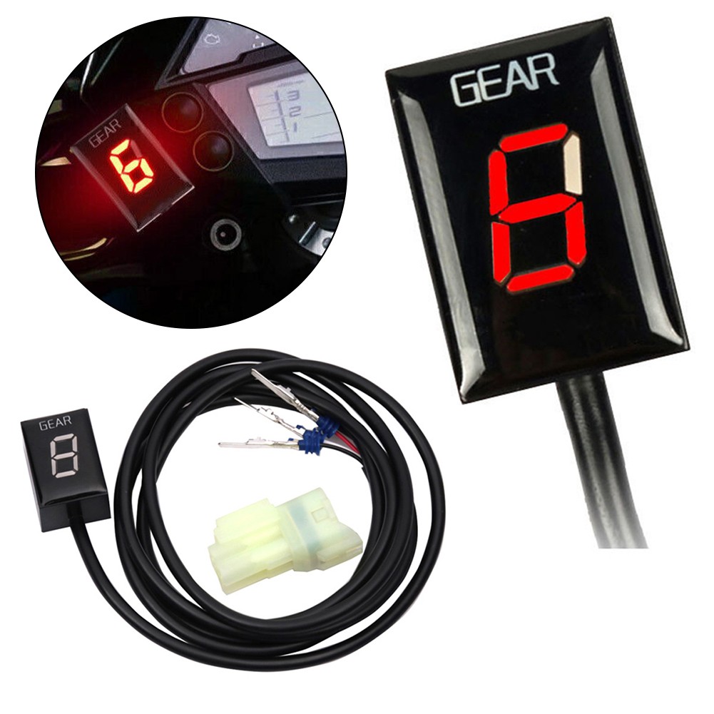 Motorcycle 6 Speed Digital Shift Lever Sensor Gear Indicator Display ...
