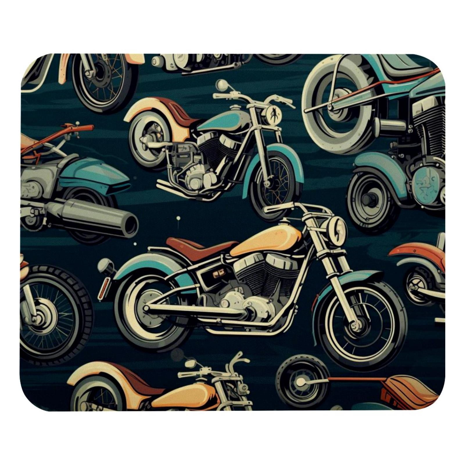 Motorcycle 8.3x9.8 Inch Square Desk Mat with Non-Slip Rubber Bottom for ...