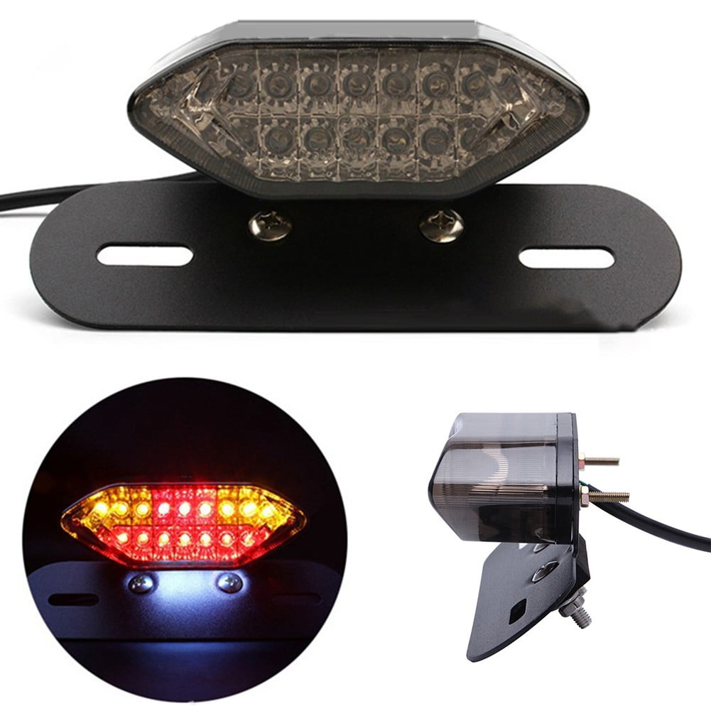 Motorcycle ATV LED Turn Signals Brake Light License Plate Integrated ...