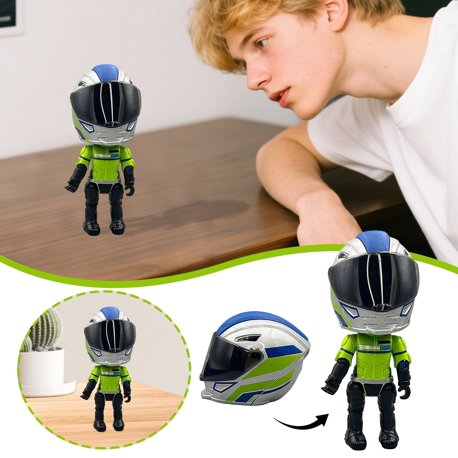 Motorcycle Action Figure Boy Toys Motorcycle Model Desk Motorcycle With ...