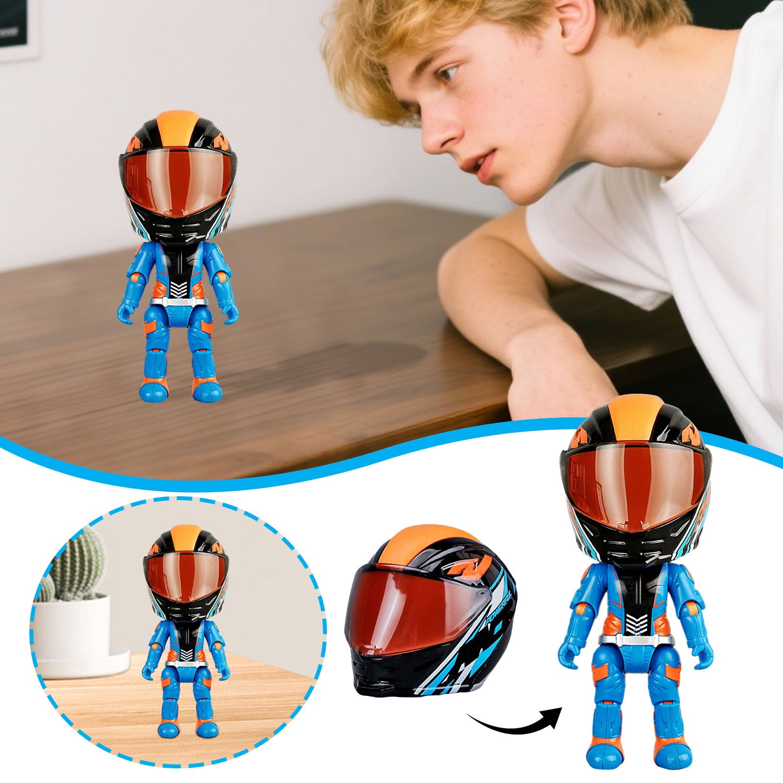 Motorcycle Action Figure Boy Toys Motorcycle Model Desk Motorcycle With ...