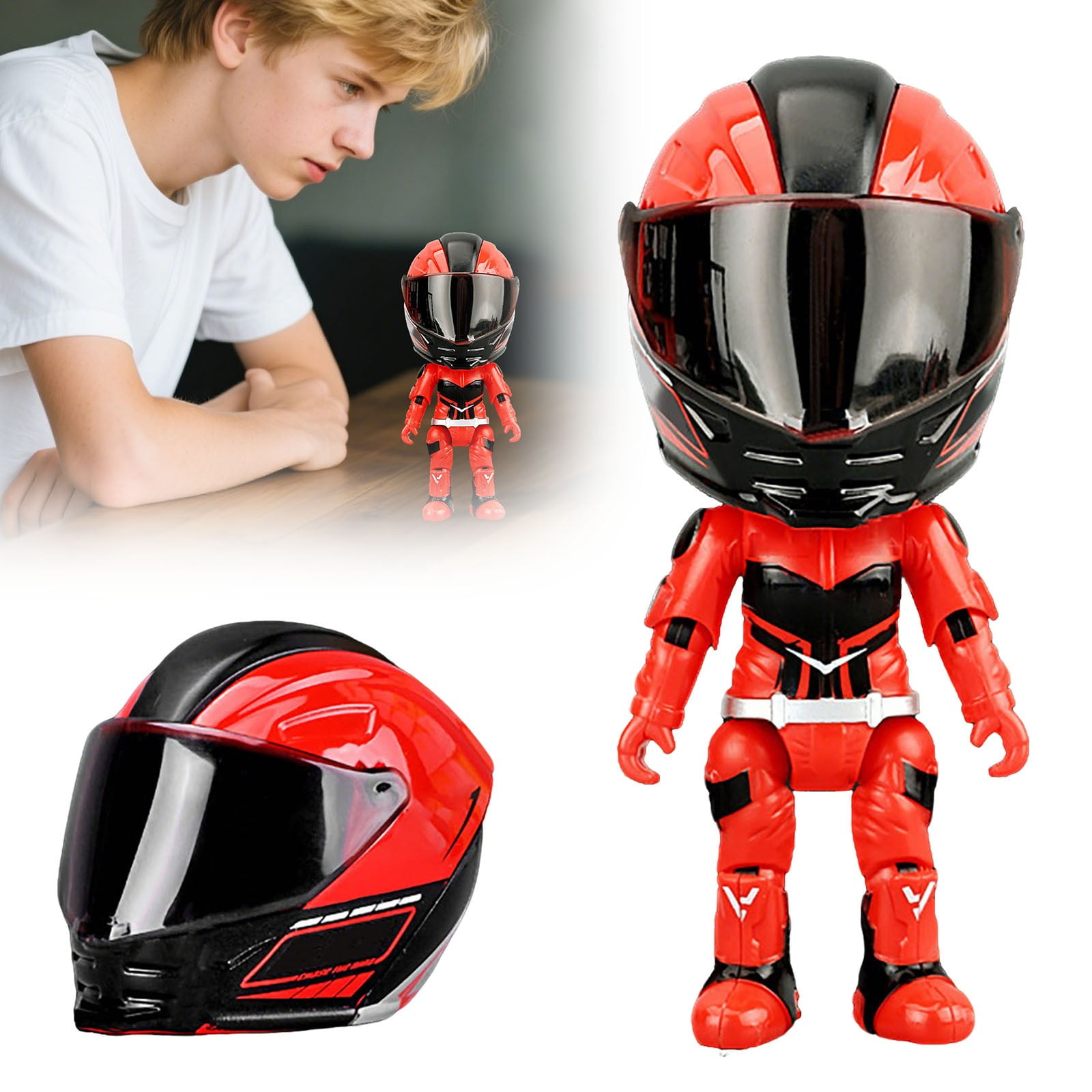 Motorcycle Action Figure Boy Toys Motorcycle Model Desk Motorcycle With ...