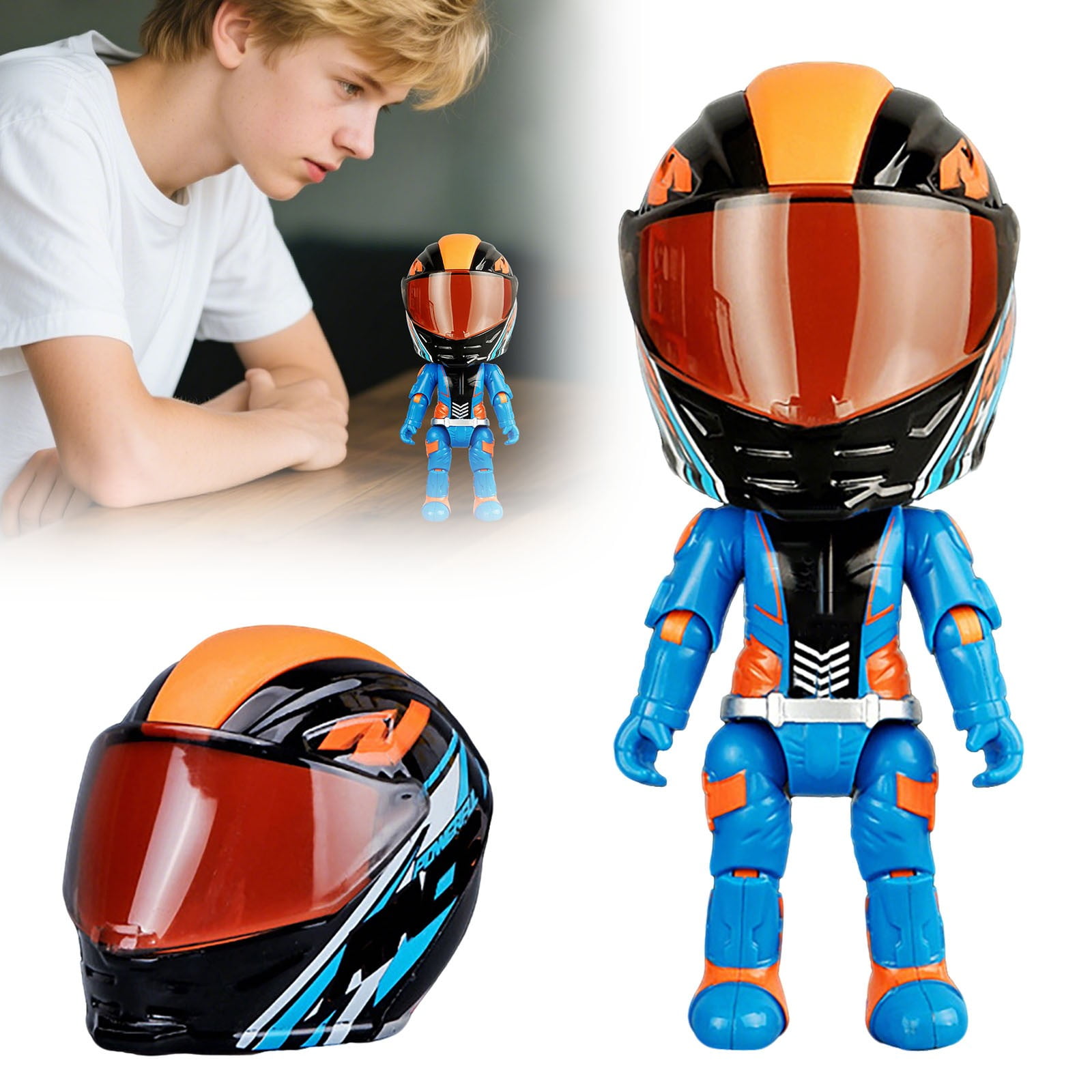Motorcycle Action Figure Toy Collectible Q Version Model With Movable ...