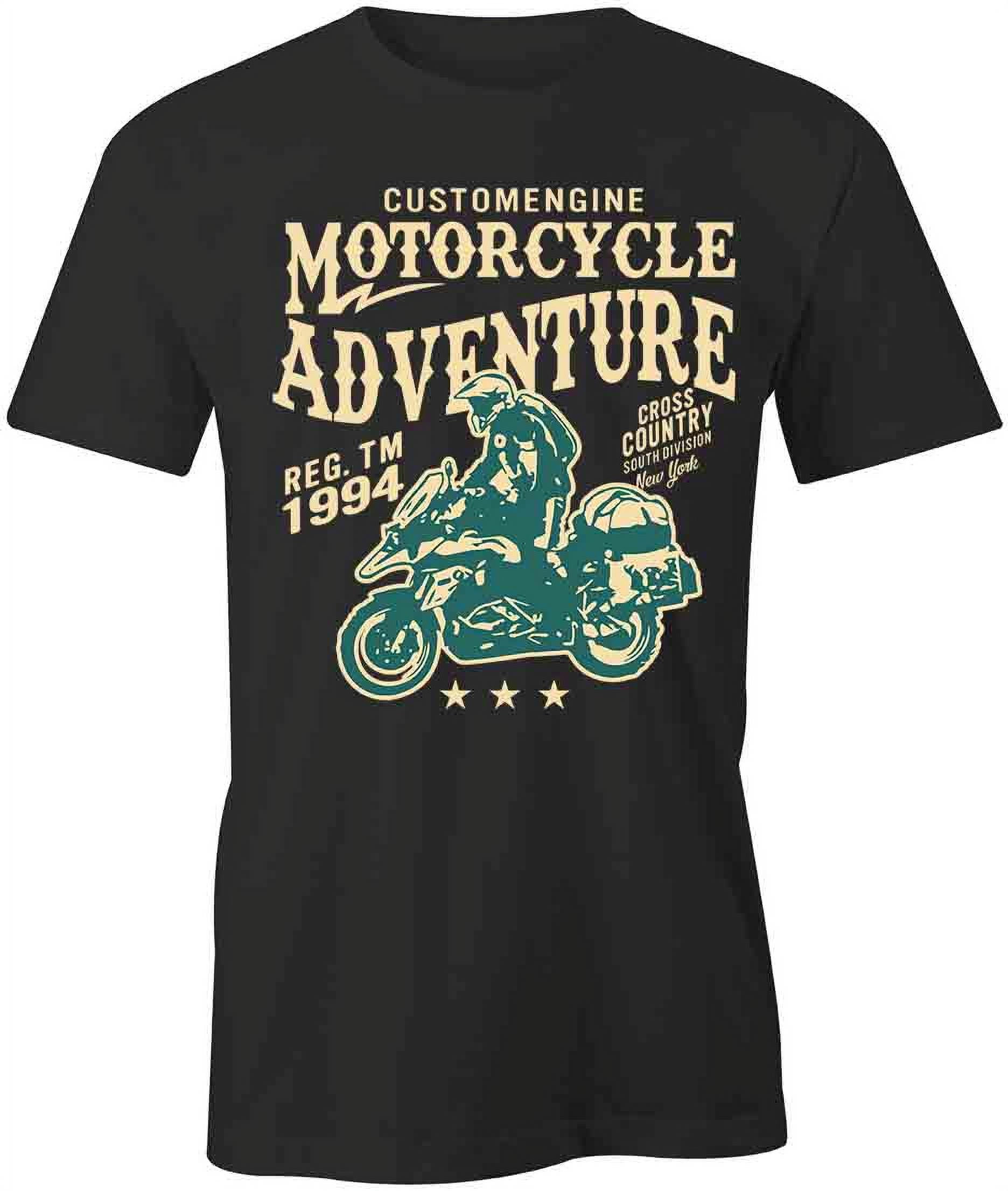 Motorcycle Adventure T-Shirt | Cool Motorcycle Black Tee Gift - Walmart.com